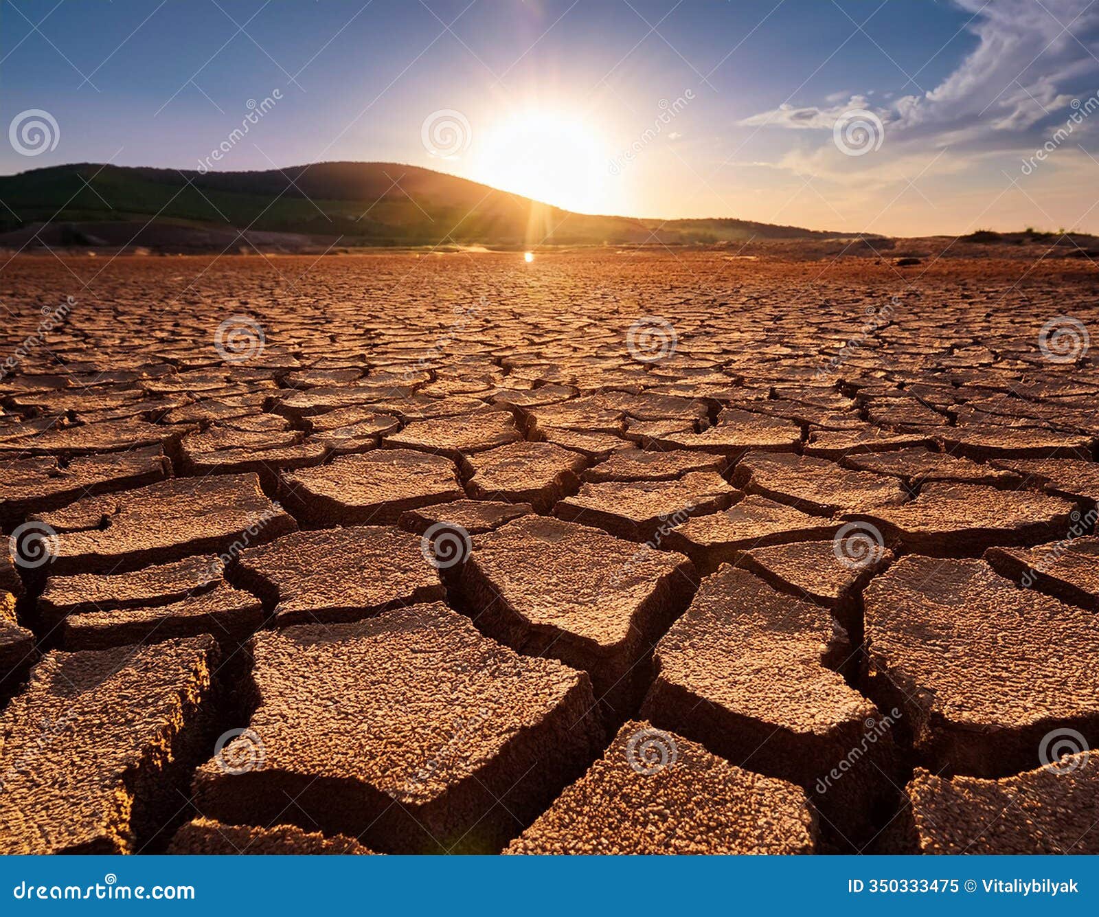 Parched Earth Cracking Under the Intense Heat of the Sun, Symbolizing ...