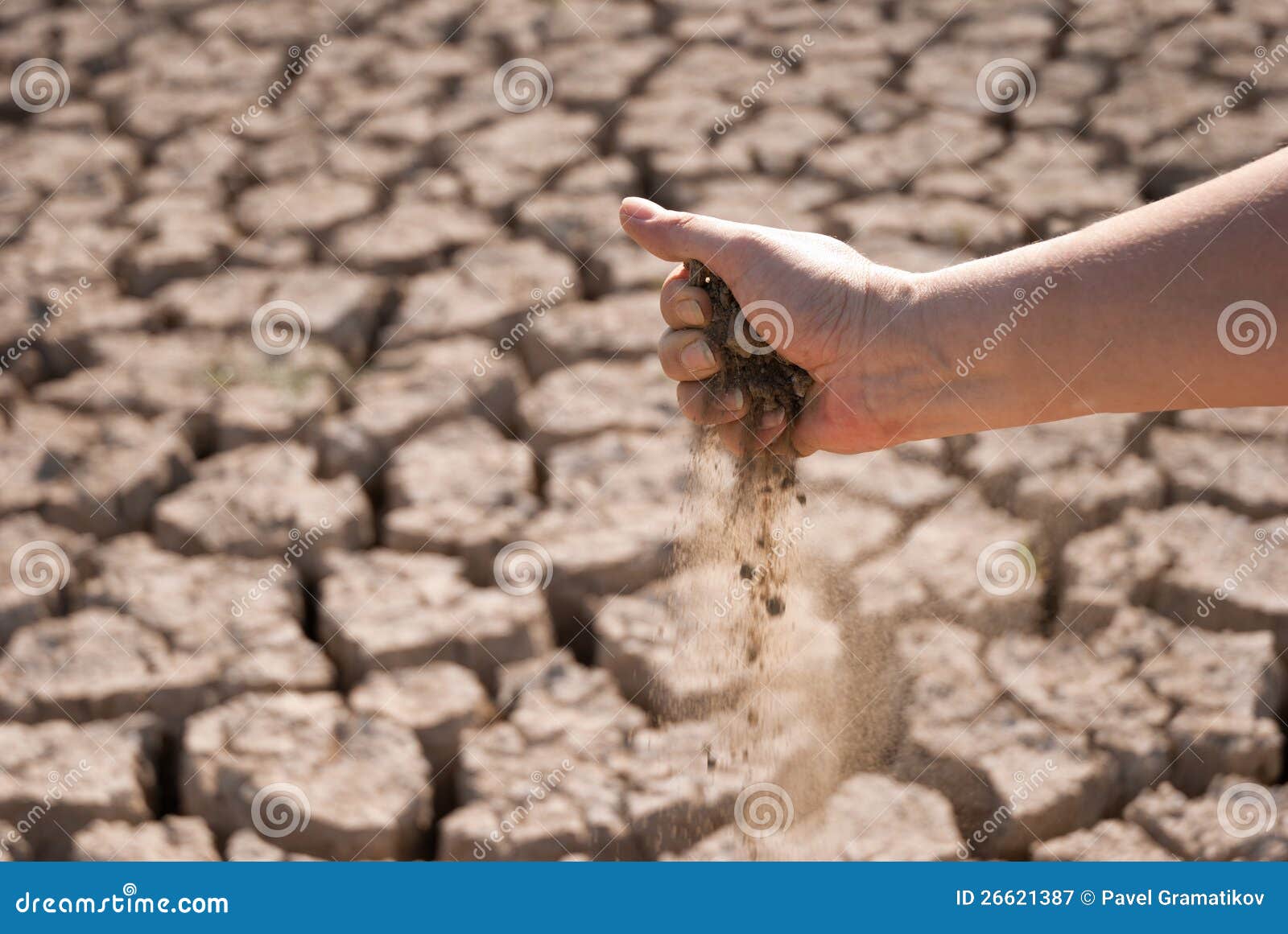 Parched land with hand stock image. Image of erosion - 26621387