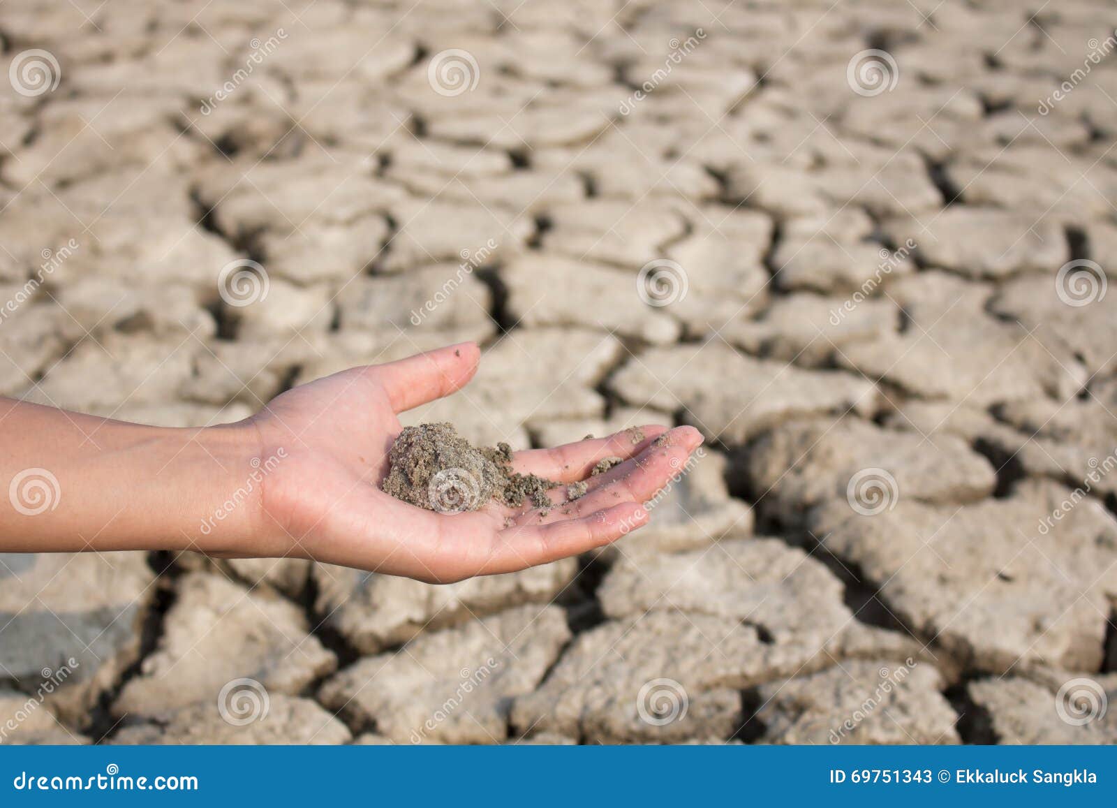 Parched Land with Hand Scattering Dry Dirt Stock Image - Image of ...