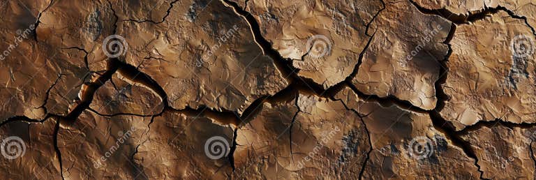 Parched Soil Surface with Cracks. Drought Affected Ground with Rough ...