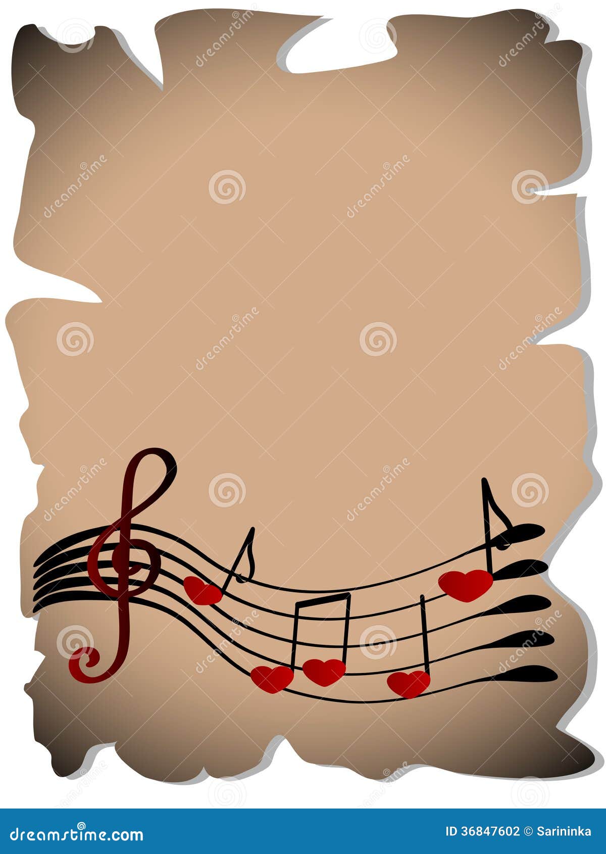 Parchemin Avec Des Notes Stock Illustrations, Vecteurs, & Clipart ...