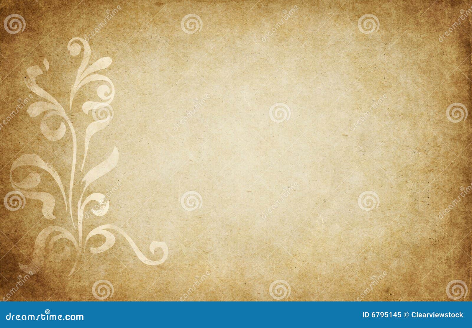 Parchemin Avec La Conception Florale Illustration de Vecteur ...