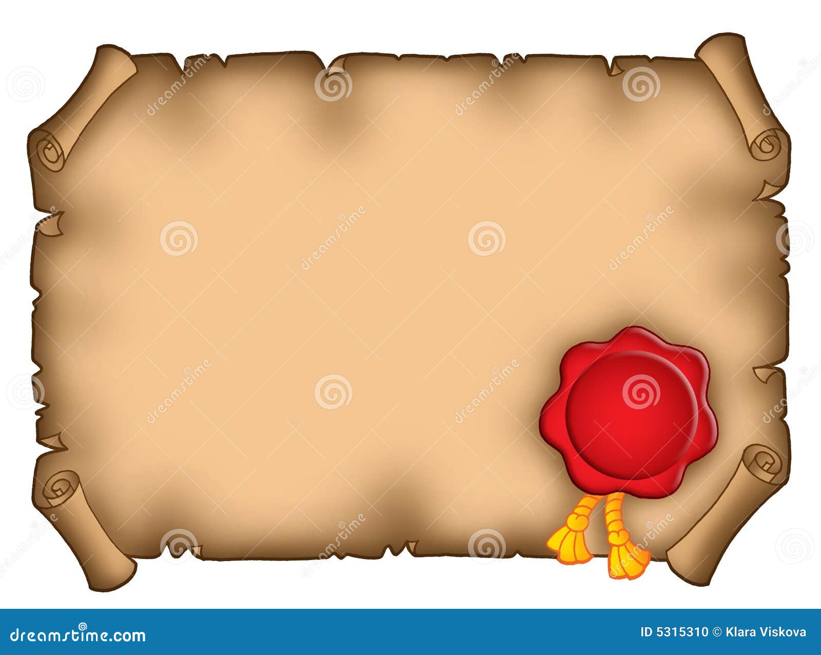 Parchemin avec le sceau illustration stock. Illustration du retrait ...