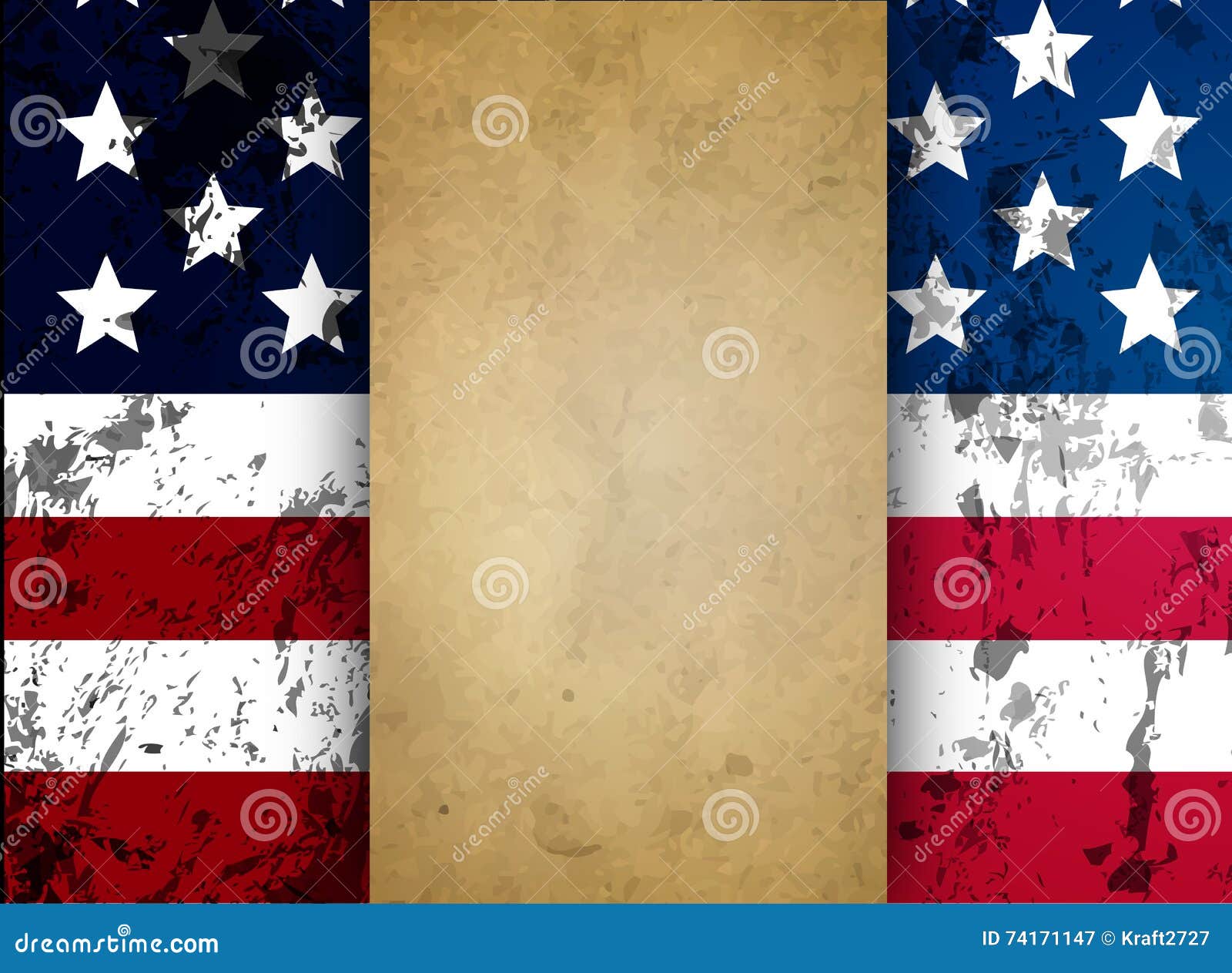 Parchment Against the Backdrop of the American Flag Stock Vector ...