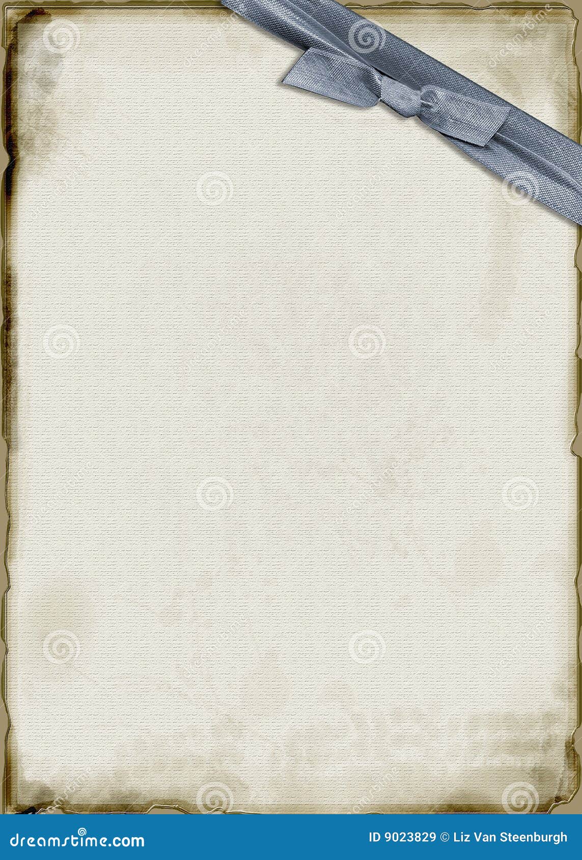 Parchment Blue Ribbon stock illustration. Illustration of blank - 9023829