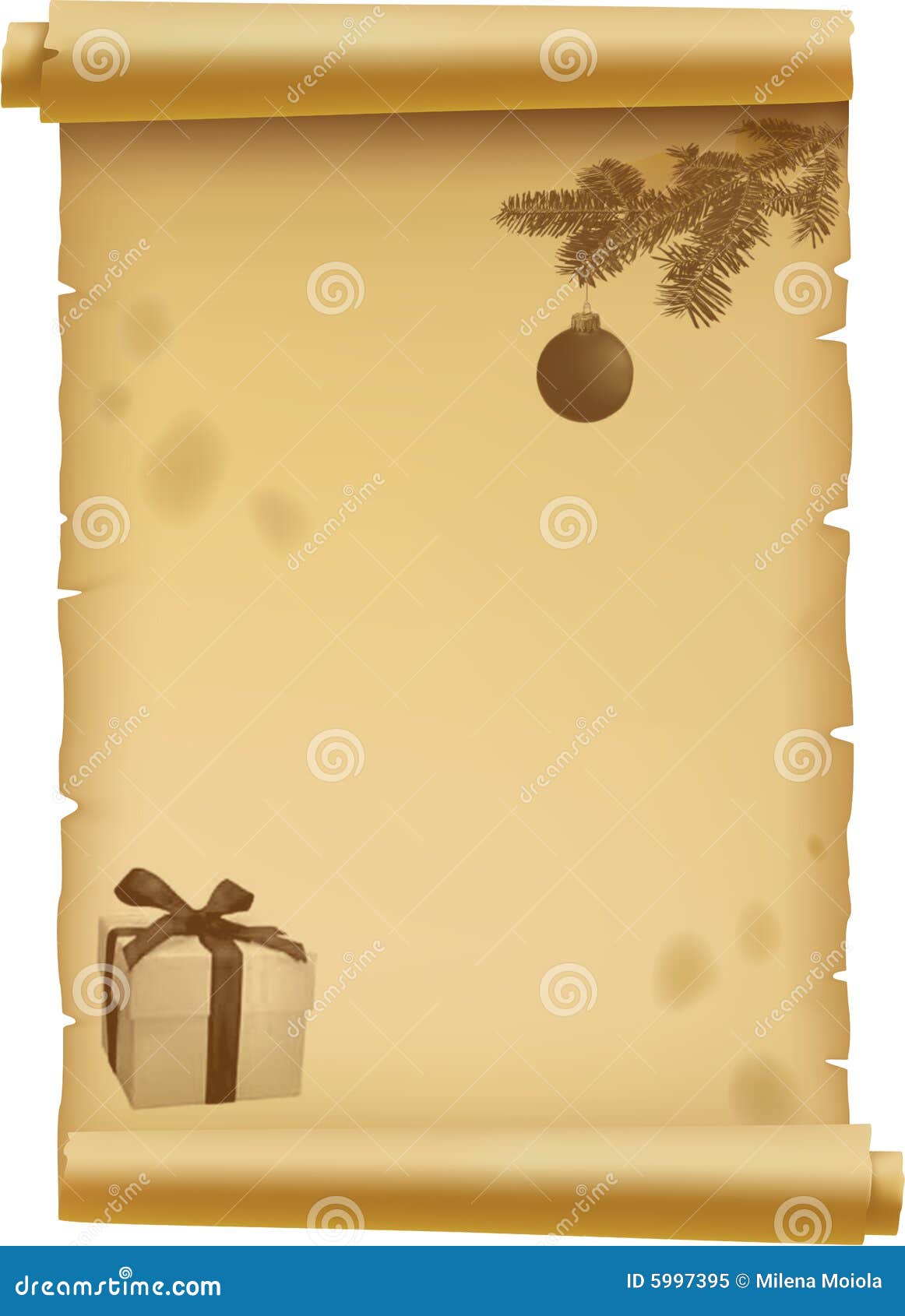 Parchment for Christmas stock illustration. Illustration of anniversary ...