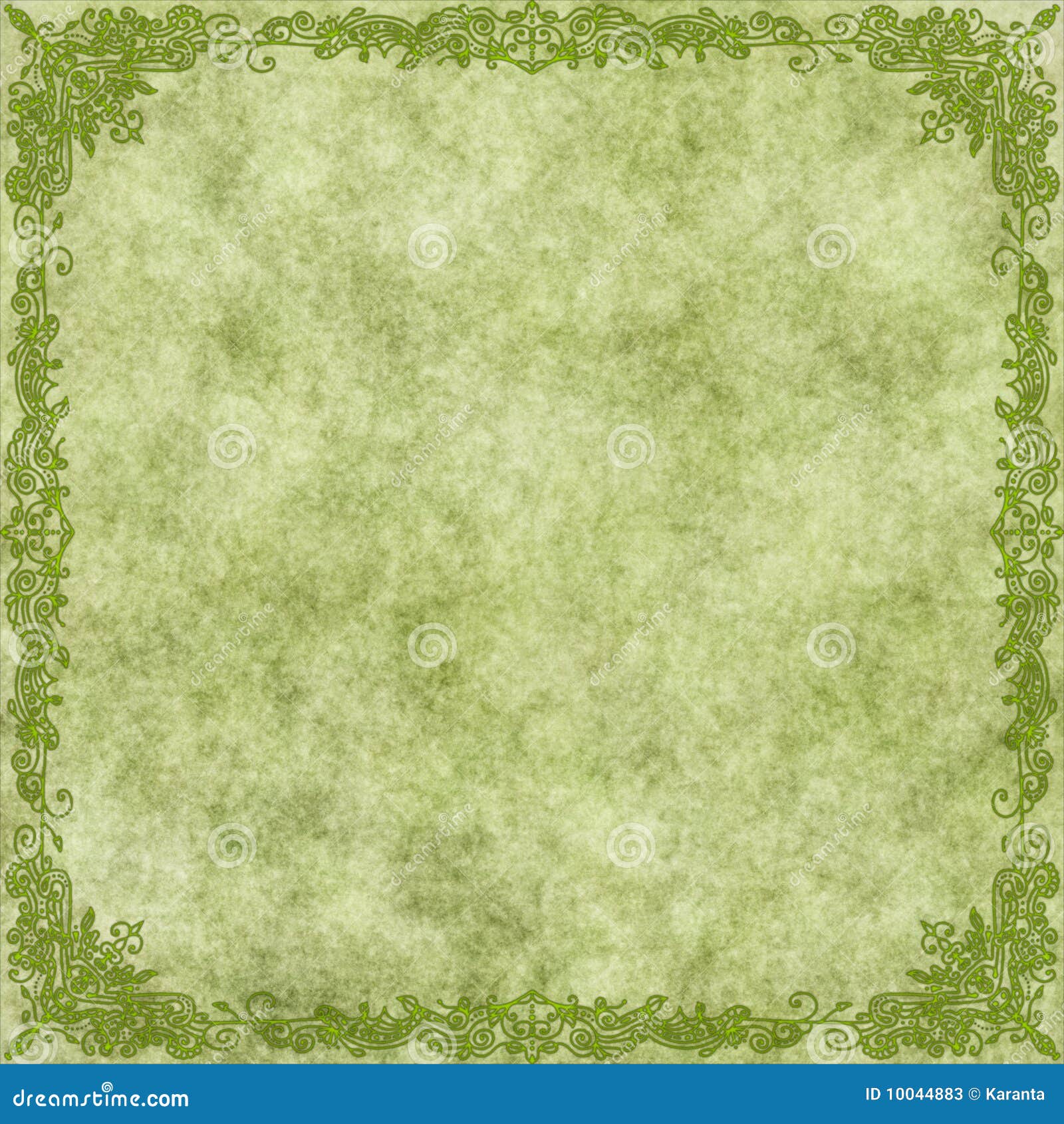 Parchment with Decorative Border Stock Illustration - Illustration of ...