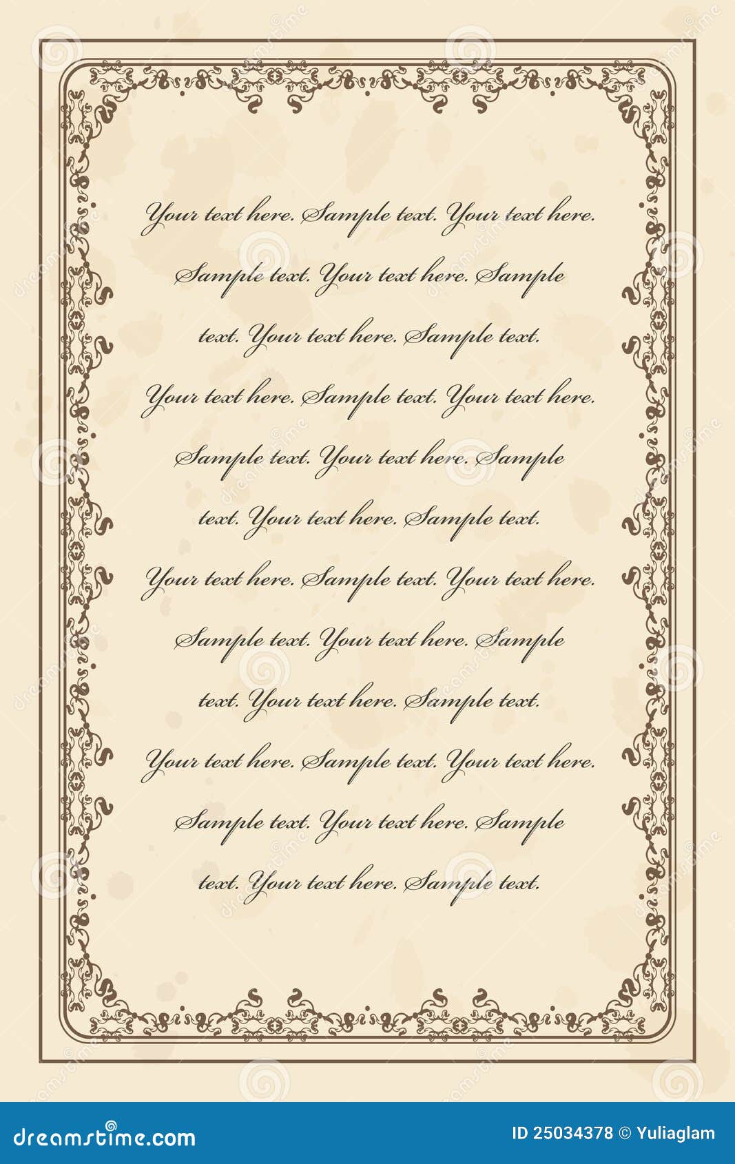 Parchment frame stock vector. Illustration of clipart - 25034378