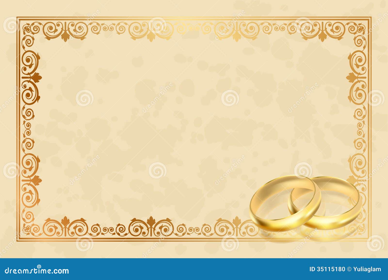 Parchment Frame with Gold Rings Stock Vector - Illustration of gold ...