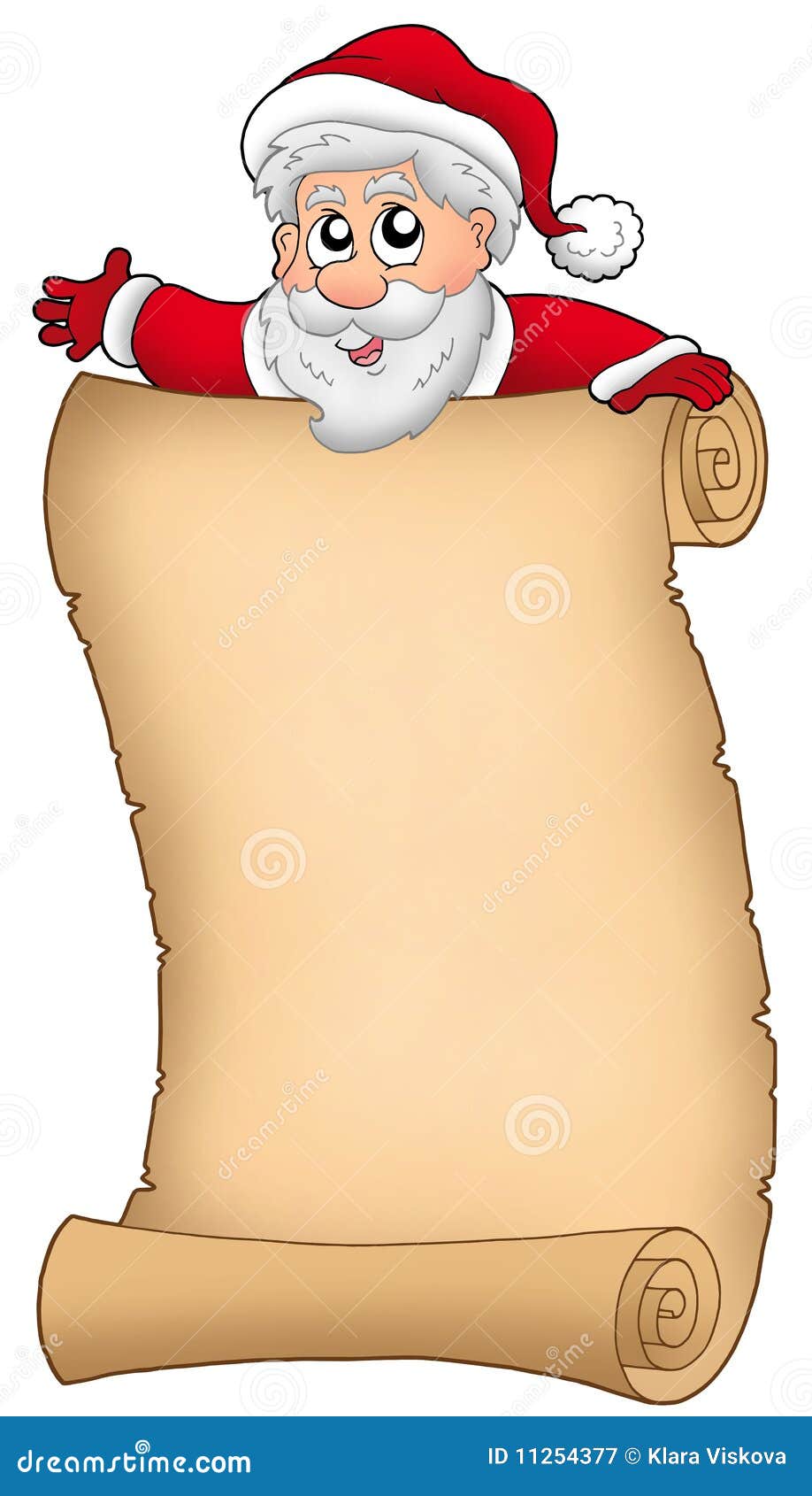 Parchment with Happy Santa Claus Stock Illustration - Illustration of ...