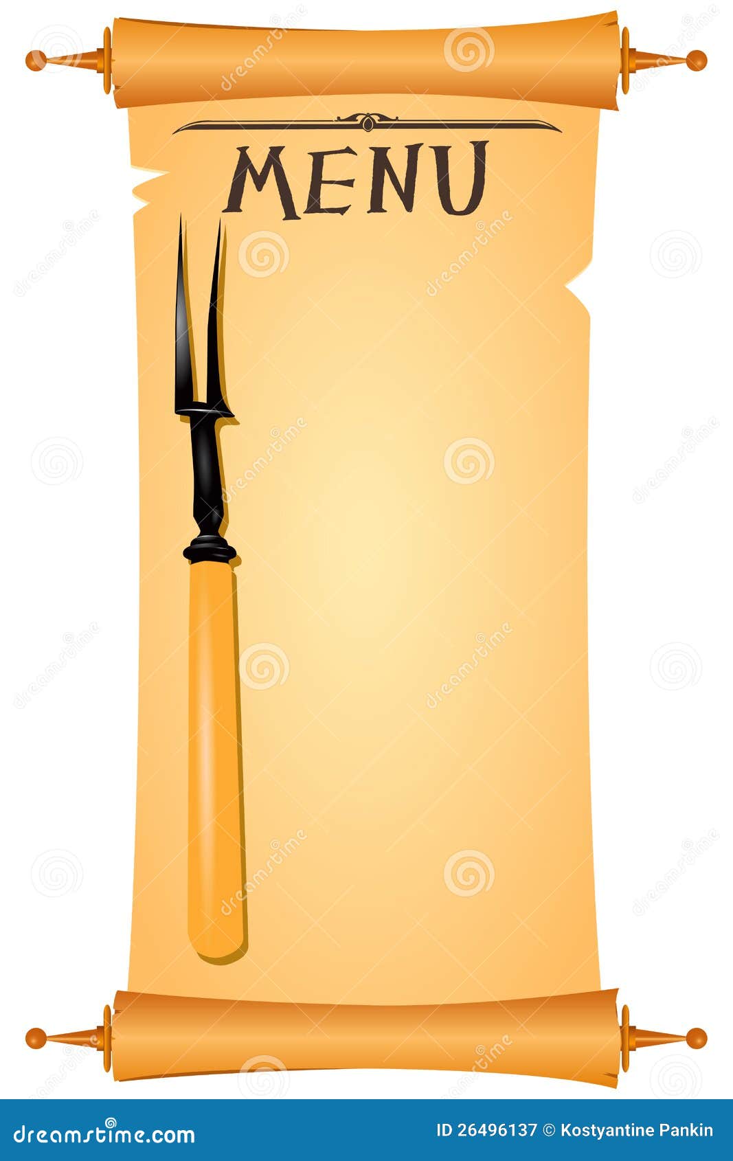 Parchment menu stock illustration. Illustration of restaurant - 26496137