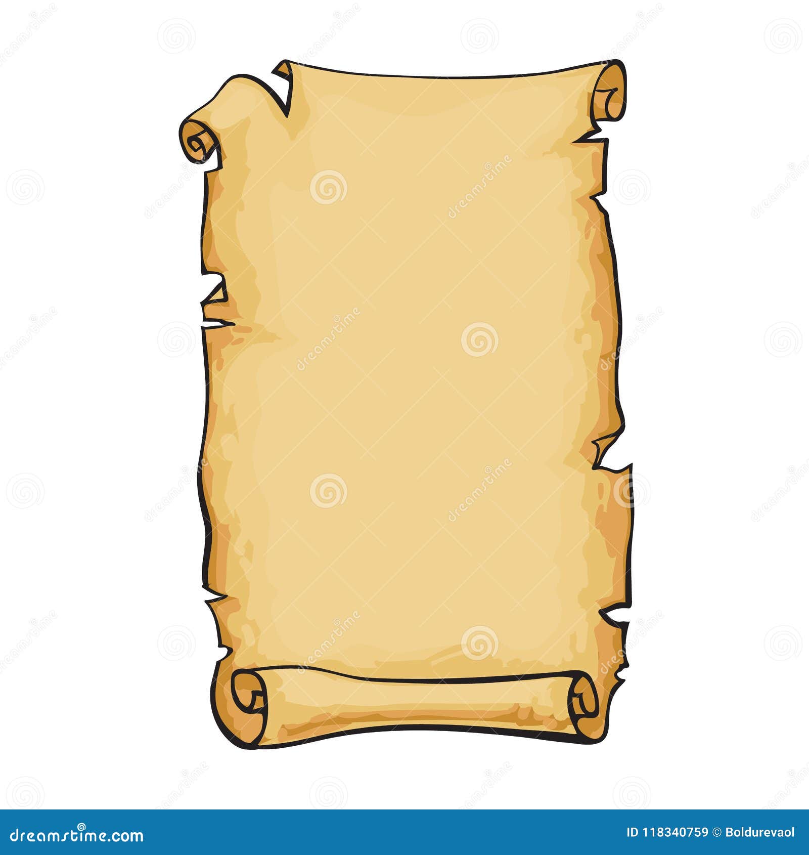 Old paper scroll stock vector. Illustration of medieval - 118340759