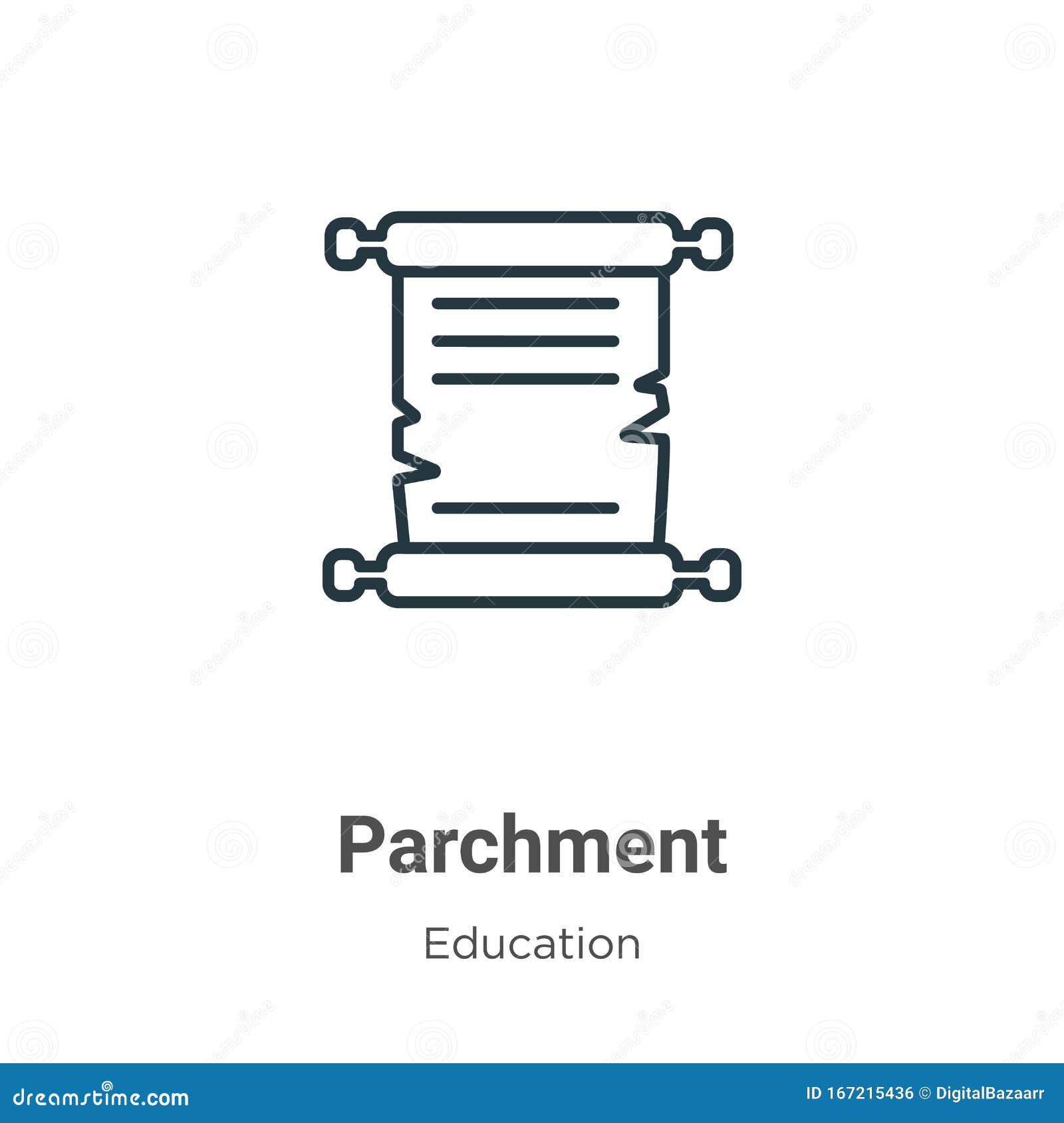 Parchment Outline Vector Icon. Thin Line Black Parchment Icon, Flat ...