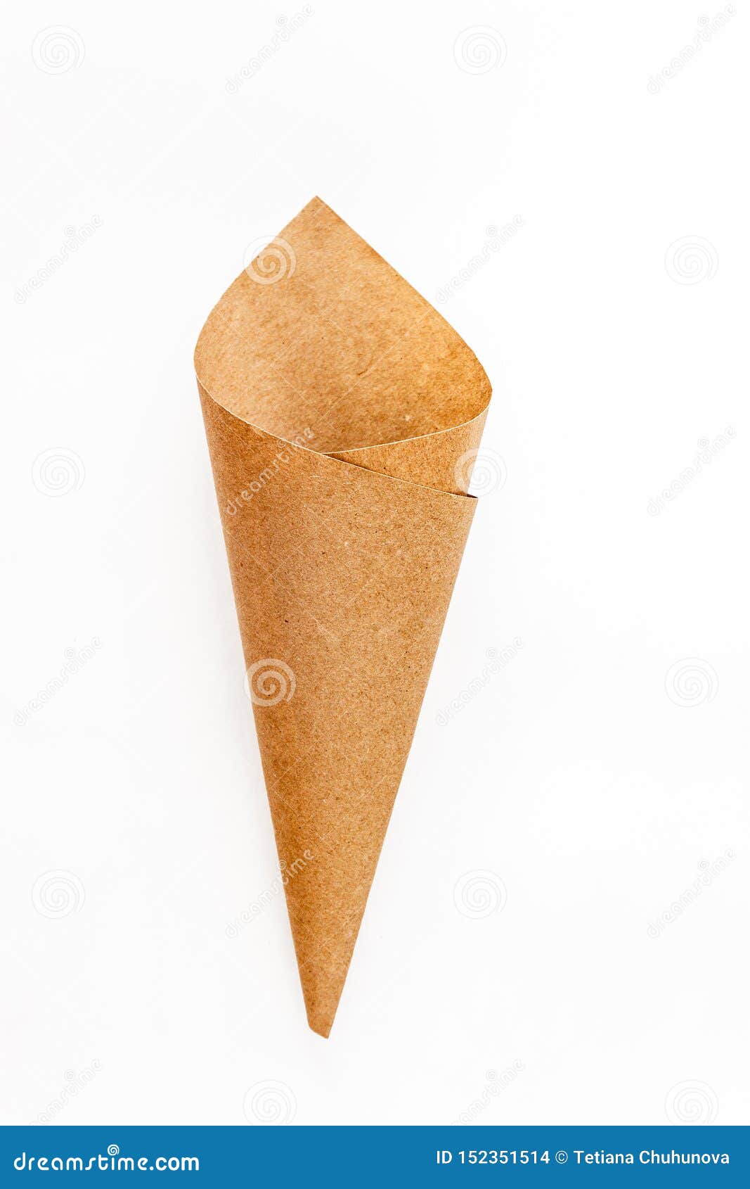 Parchment Paper Cone Isolated on White Background Stock Photo - Image ...