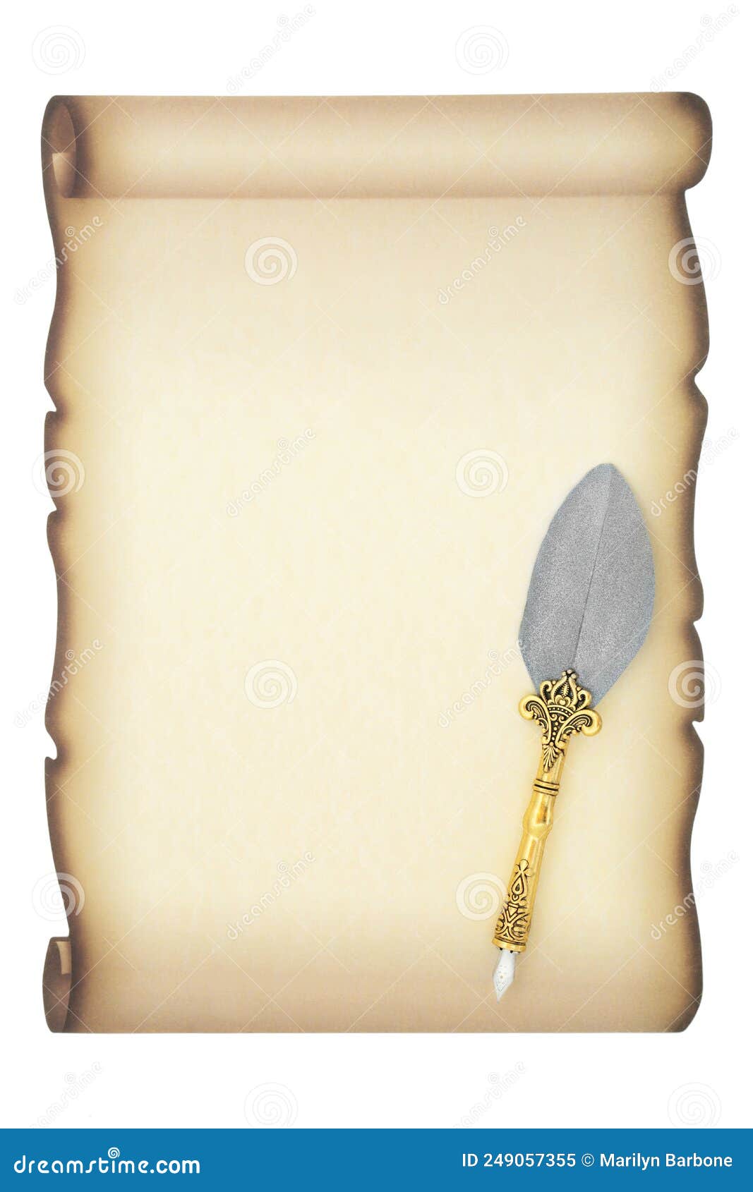 Scroll White Paper Grey Pen Stock Photos - Free & Royalty-Free Stock ...