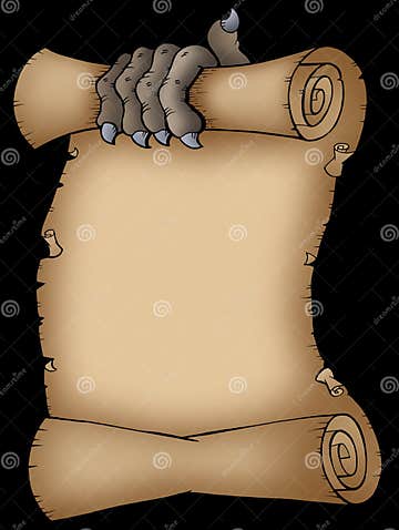 Parchment with scary claw stock illustration. Illustration of object ...