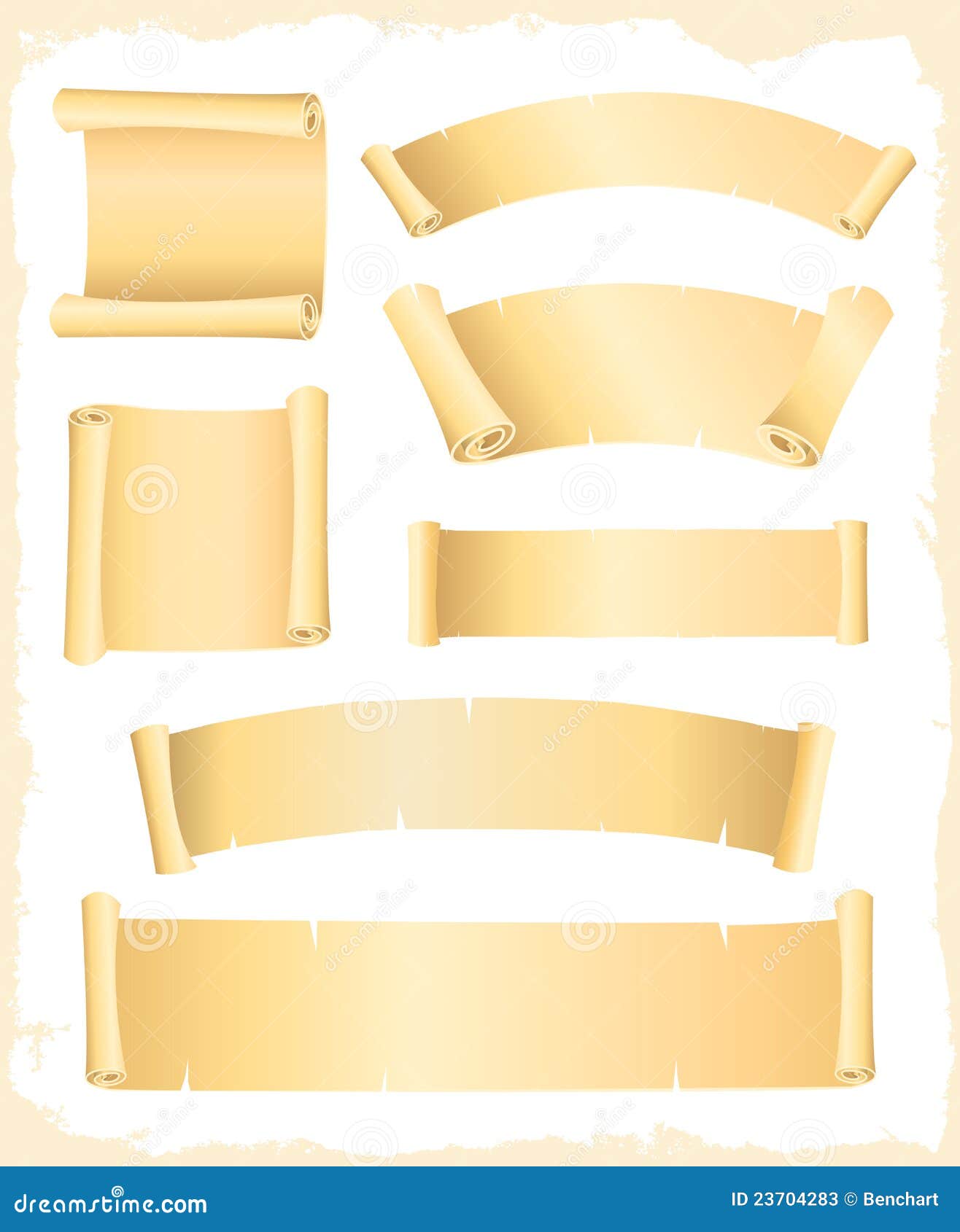 Parchment Scroll and Banners Stock Vector - Illustration of grunge ...