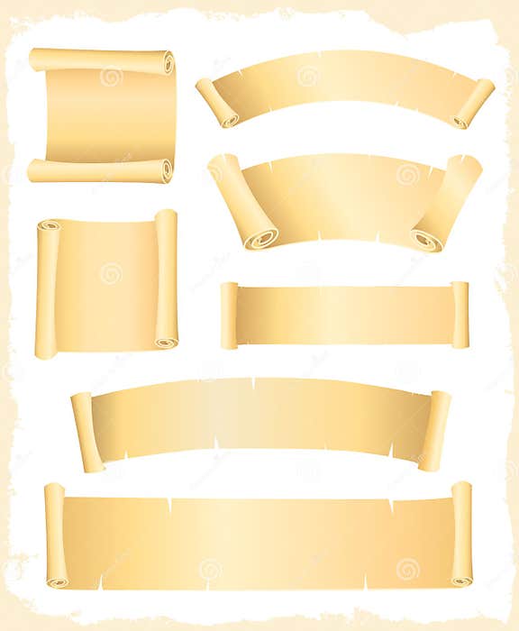 Parchment Scroll and Banners Stock Vector - Illustration of grunge ...