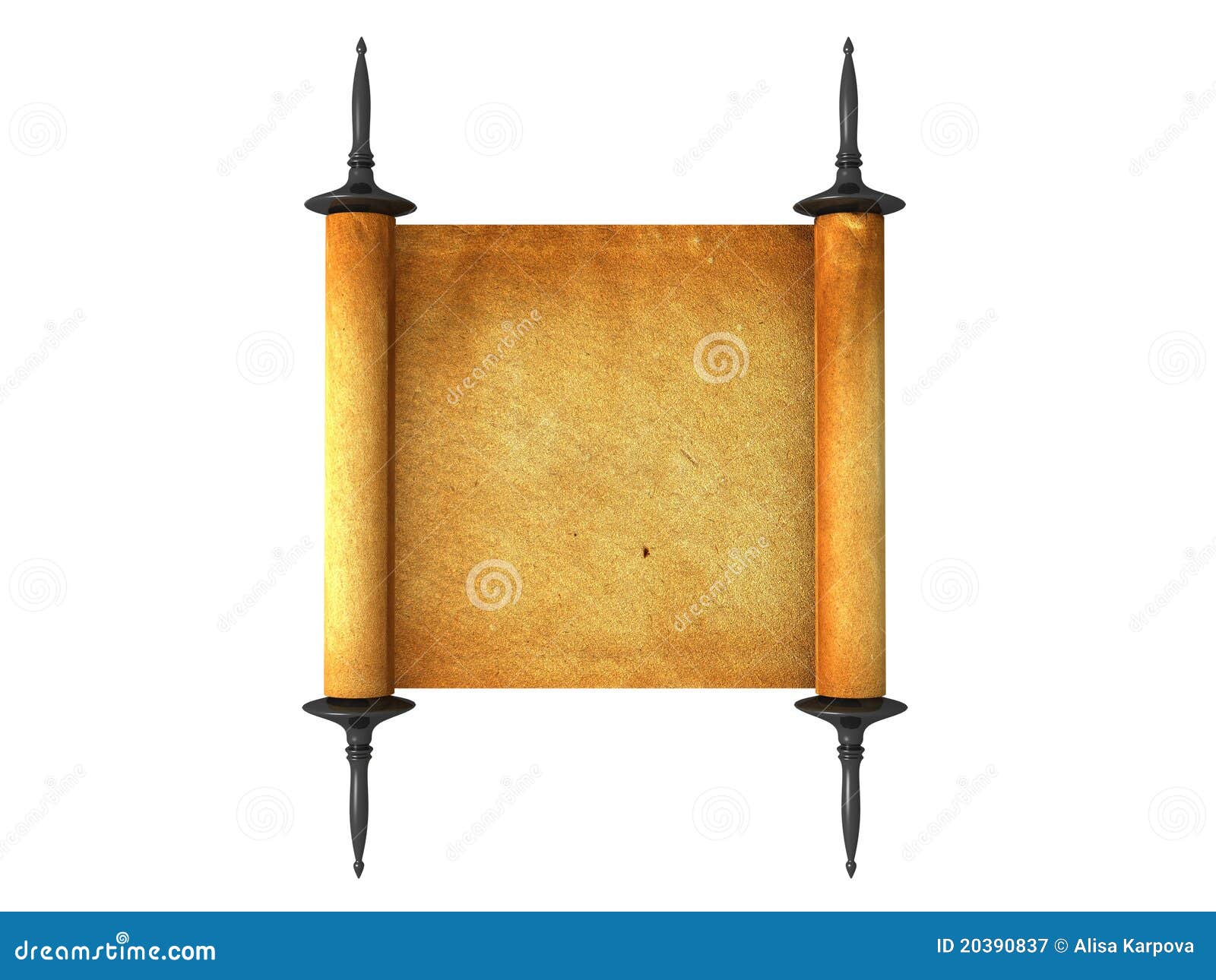 Parchment Scroll Isolated on White Stock Image - Image of antique ...