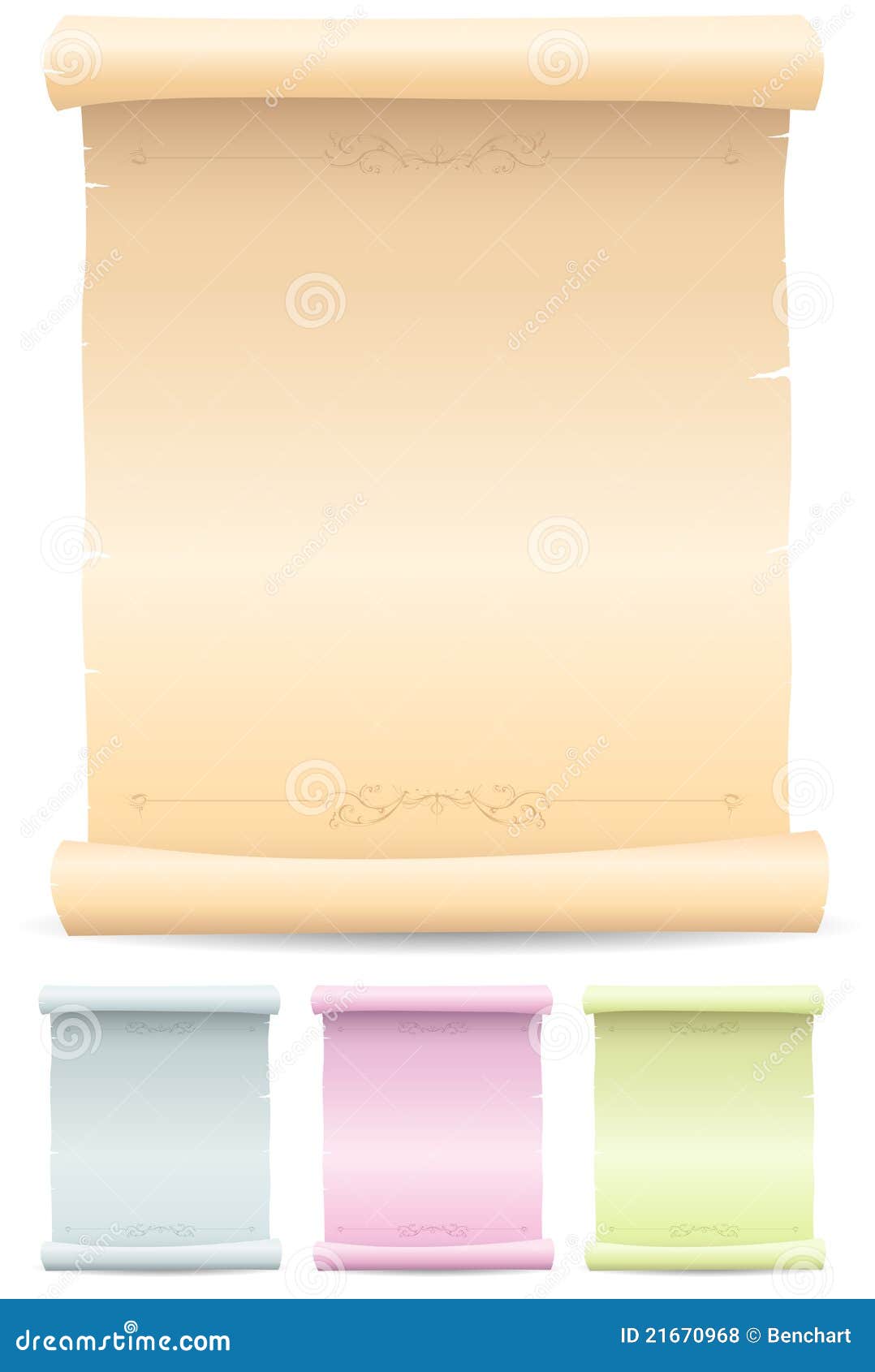 Parchment Scroll Set stock vector. Illustration of blank - 21670968