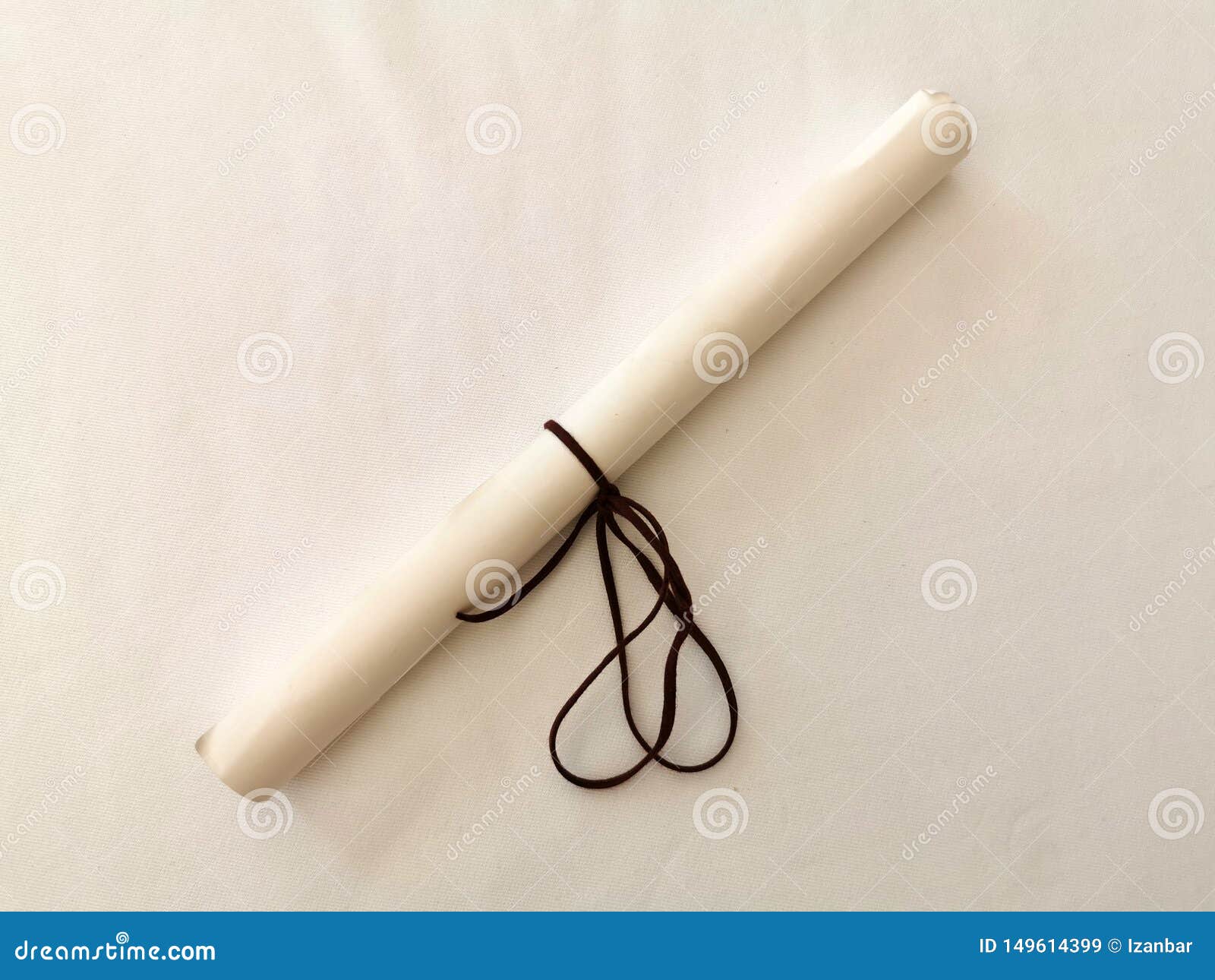 Parchment Scroll Vellum on a Table Stock Image - Image of antique ...