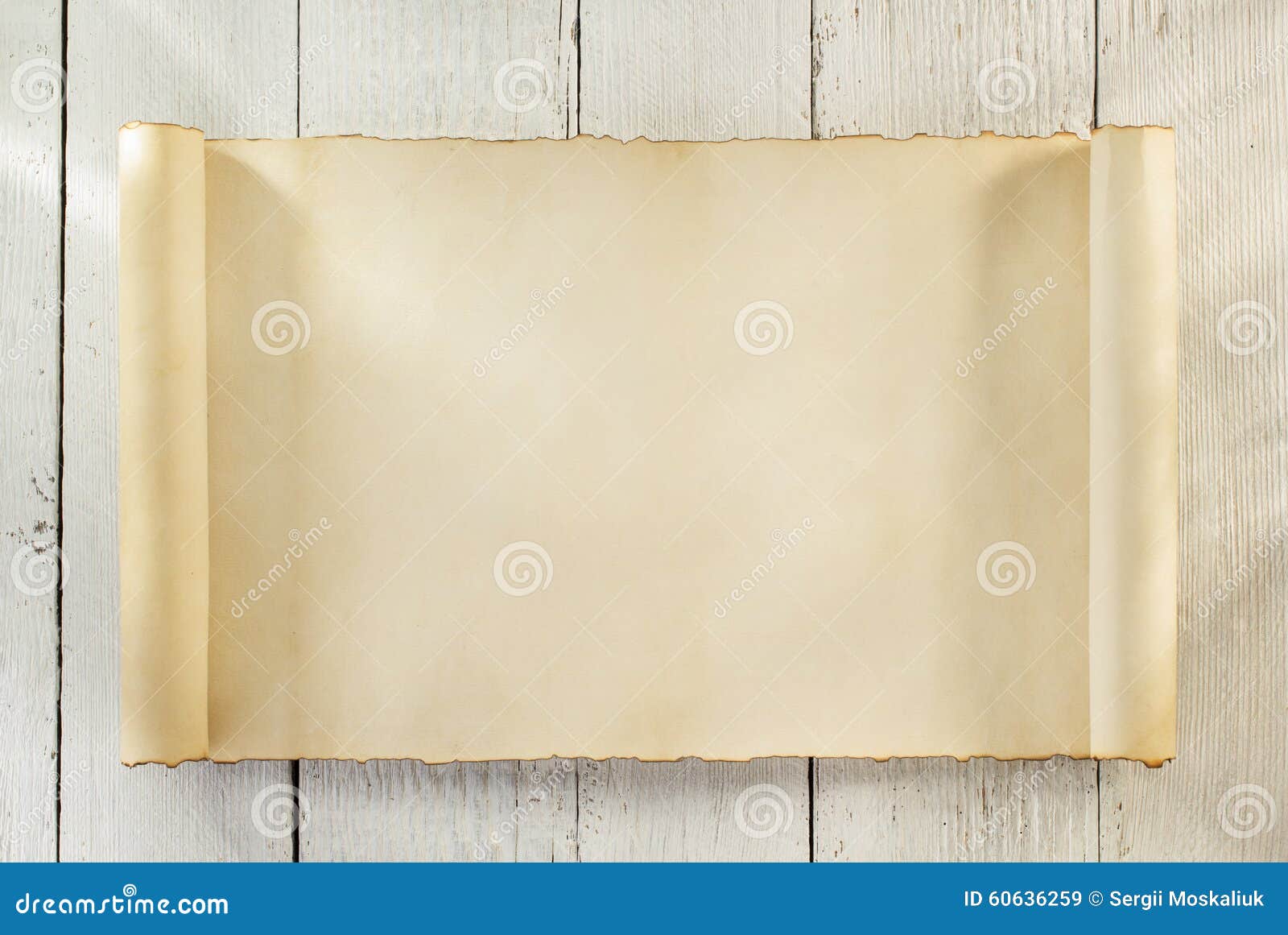Parchment scroll on wood stock image. Image of grunge - 60636259