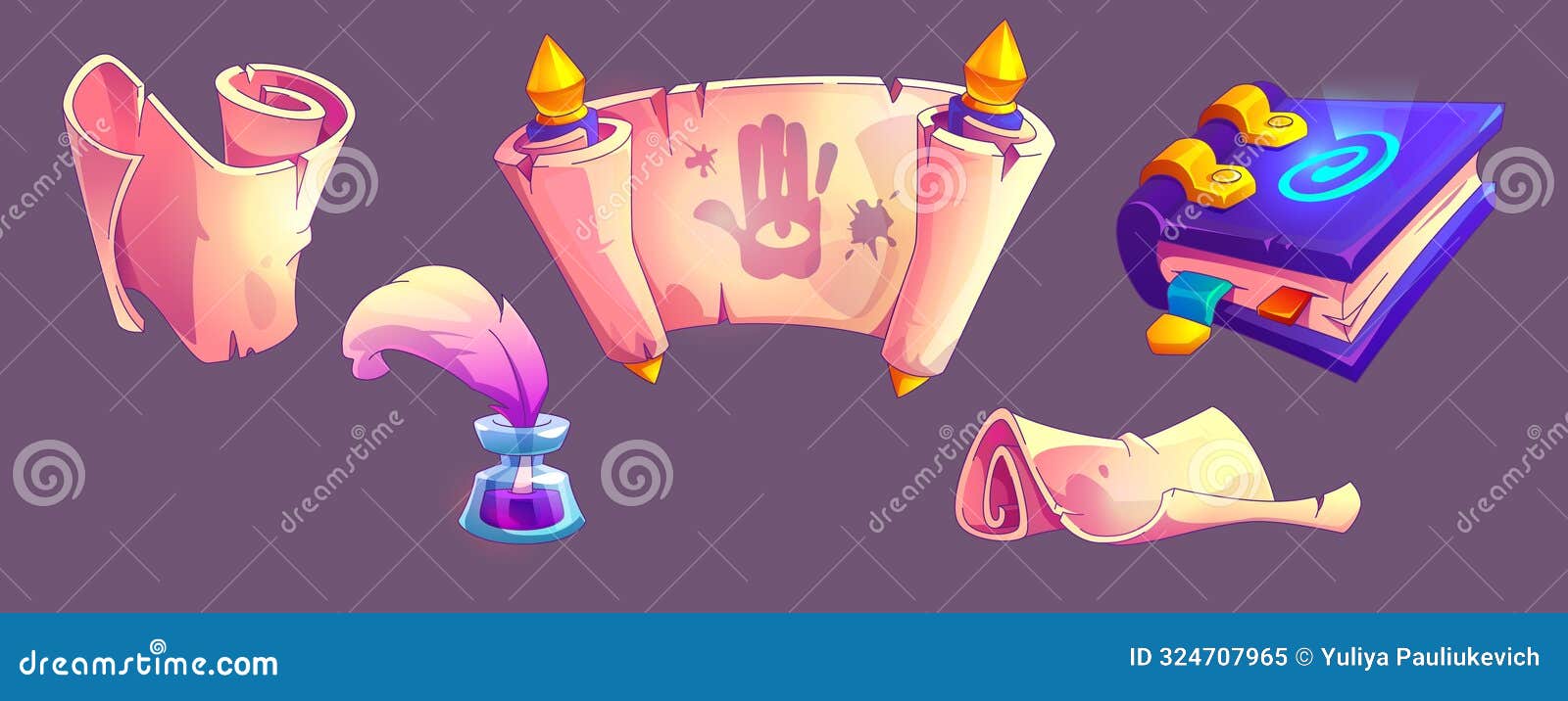 Ancient Spell Scroll, Old Papyrus Sheet With Handwritten Text And ...