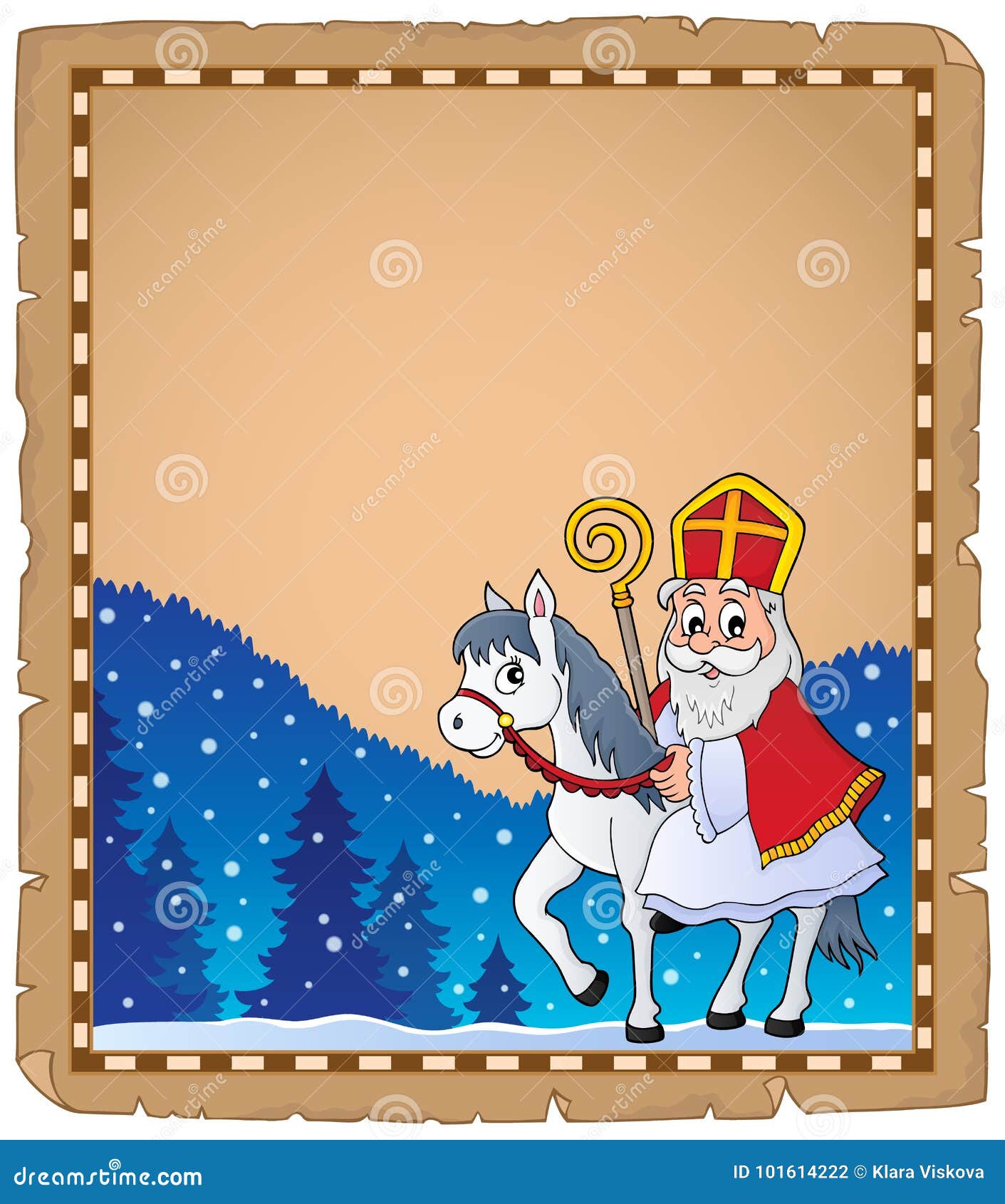 Parchment with Sinterklaas Theme 5 Stock Vector - Illustration of ...