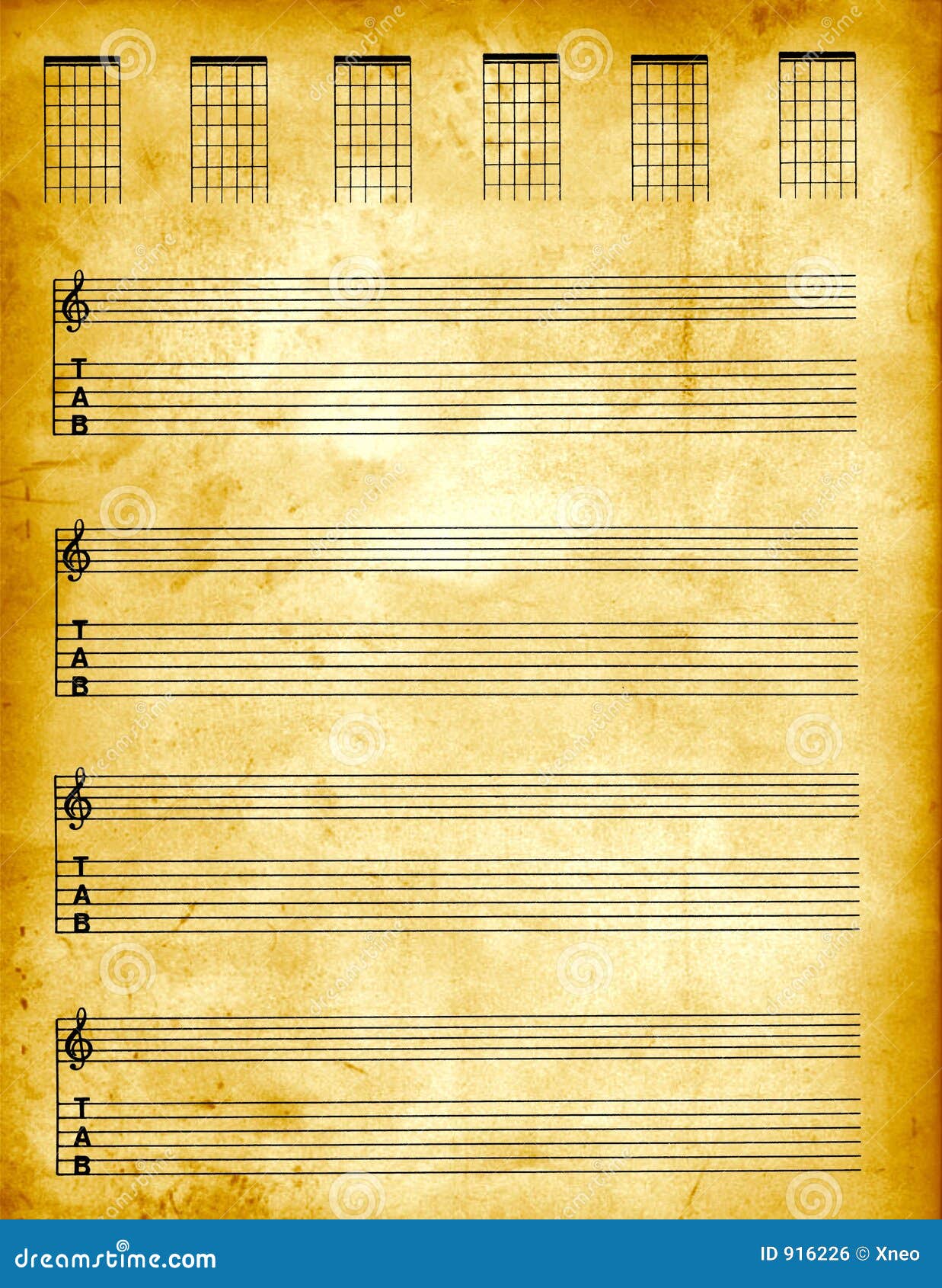 Parchment Tablature Paper stock illustration. Illustration of ...