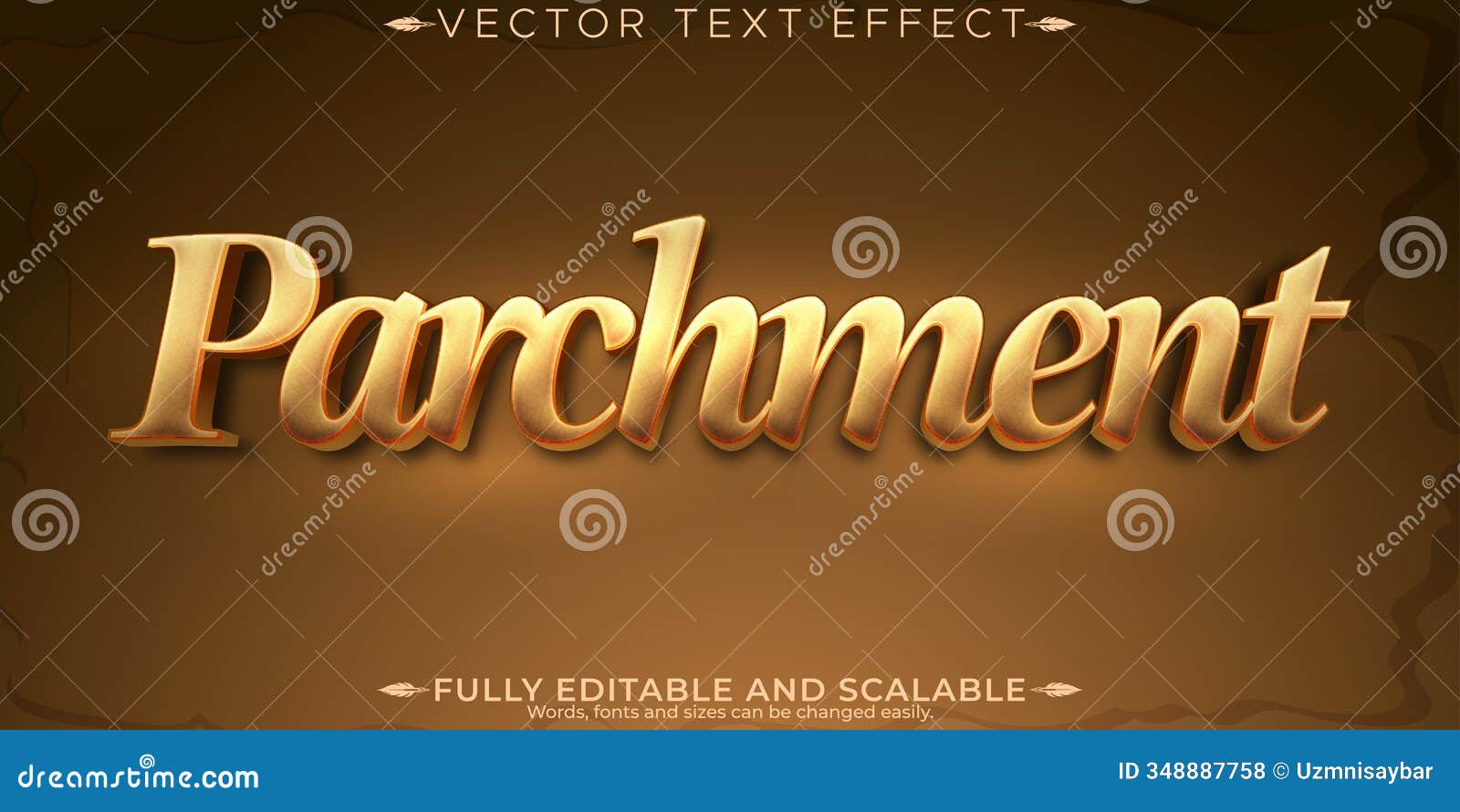 Parchment Text Effect, Editable Papyrus and Egypt Text Style Stock ...