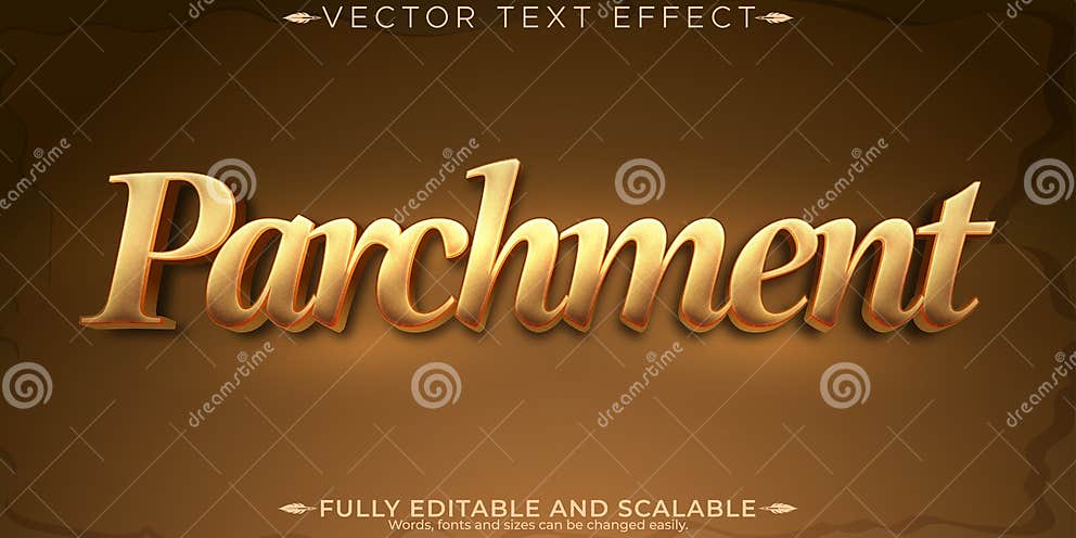 Parchment Text Effect, Editable Papyrus and Egypt Text Style Stock ...