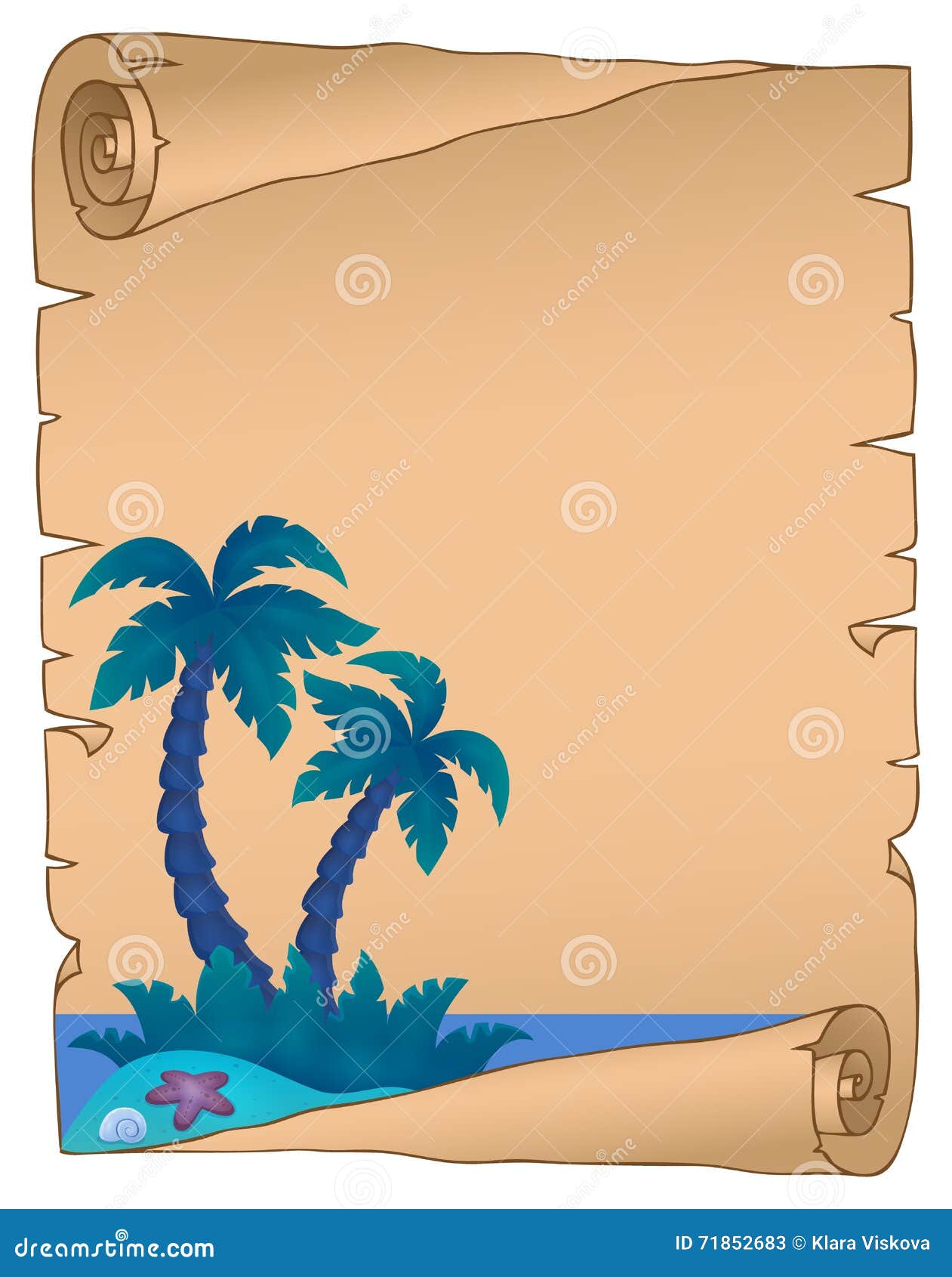 Parchment with Tropical Island Theme 4 Stock Vector - Illustration of ...