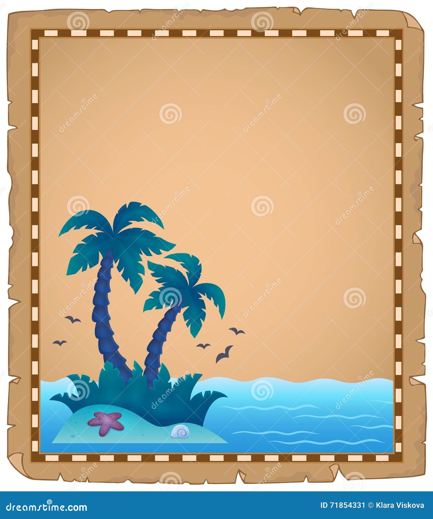 Parchment with Tropical Island Theme 2 Stock Vector - Illustration of ...