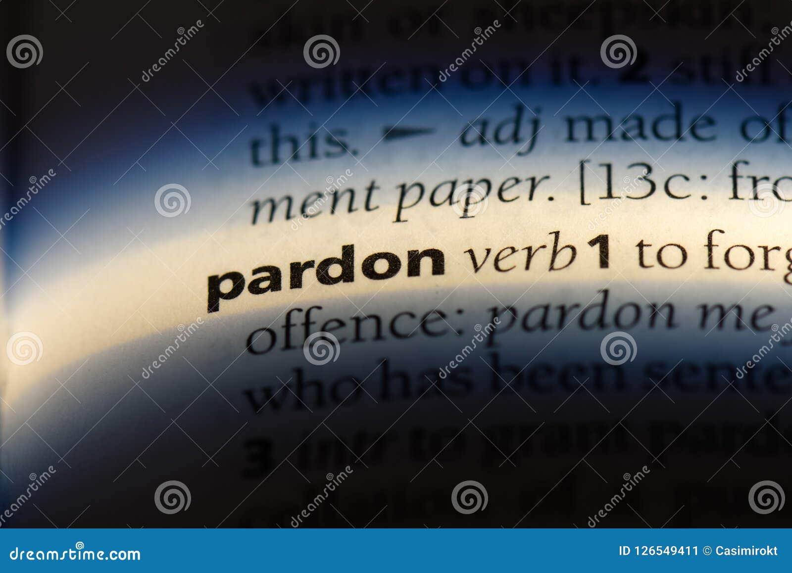 Pardon stock image. Image of info, text, page, macro - 126549411