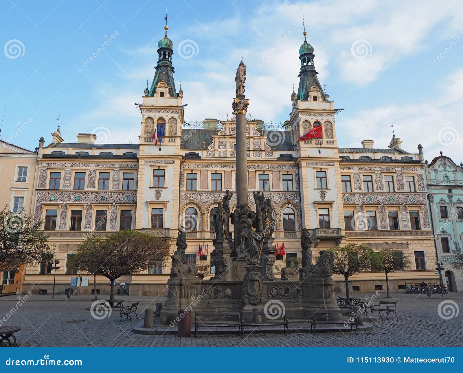 Pardubice, Czech Republic. the City Hall at Perstynske Square Editorial ...