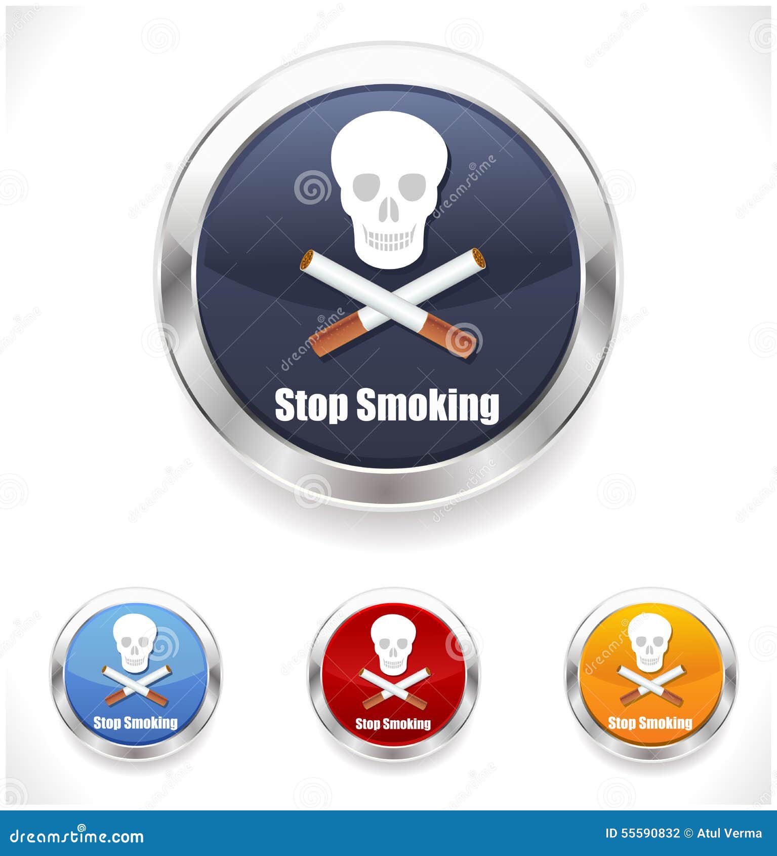 Pare De Fumar O Sinal No Fundo Branco Com Crânio Ilustração do Vetor ...