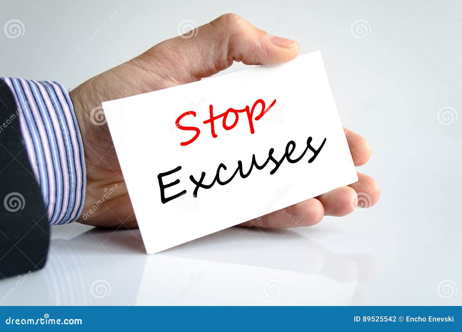 Pare El Concepto Del Texto De Las Excusas Foto de archivo - Imagen de ...