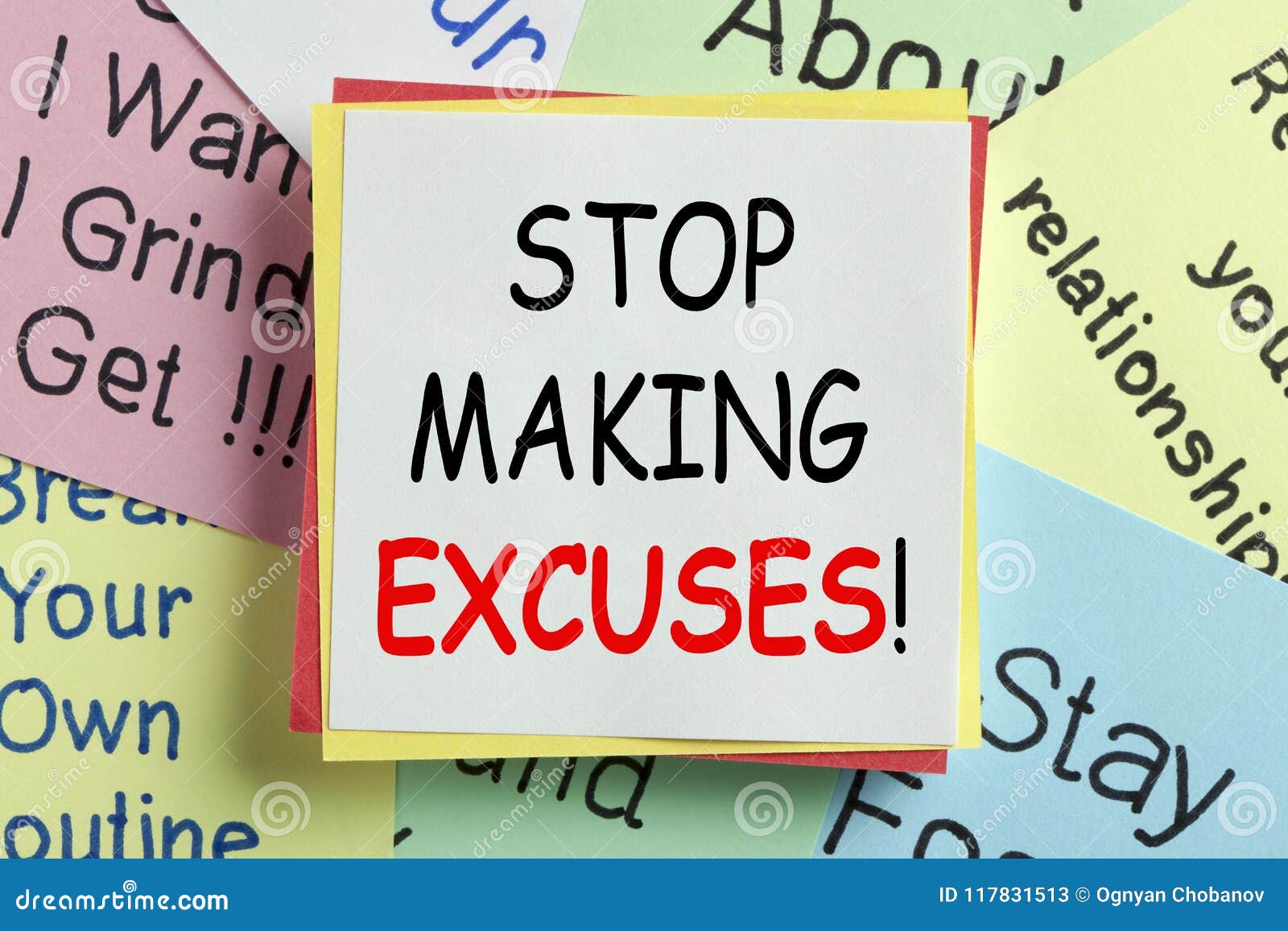 Pare El Hacer De Concepto De Las Excusas Imagen de archivo - Imagen de ...