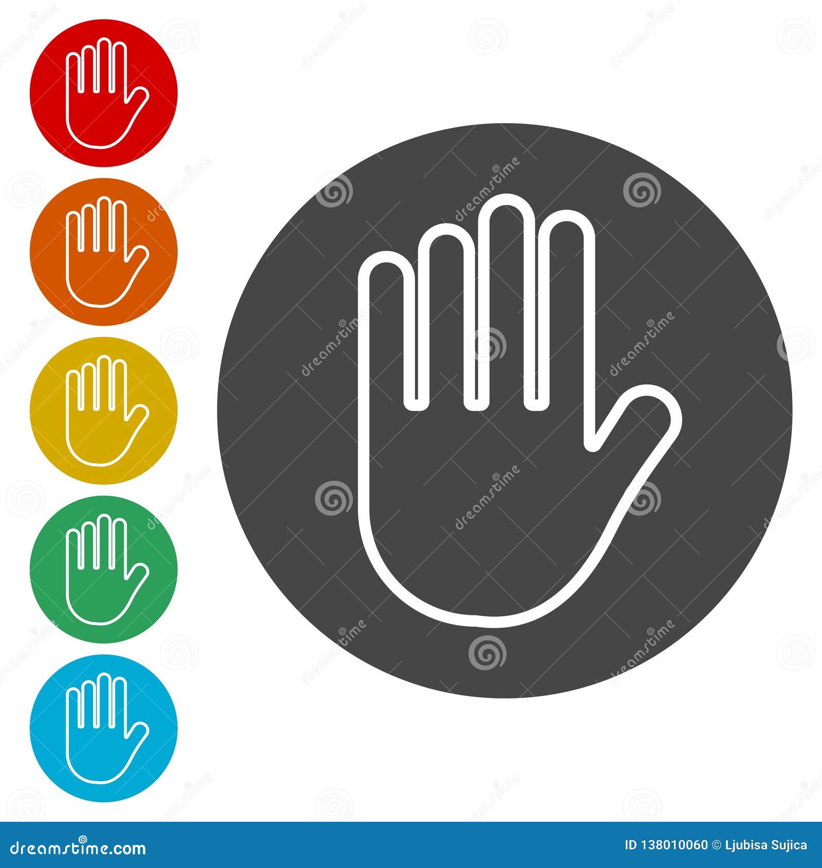 Pare El Vector Del Icono De La Mano Ilustración del Vector ...