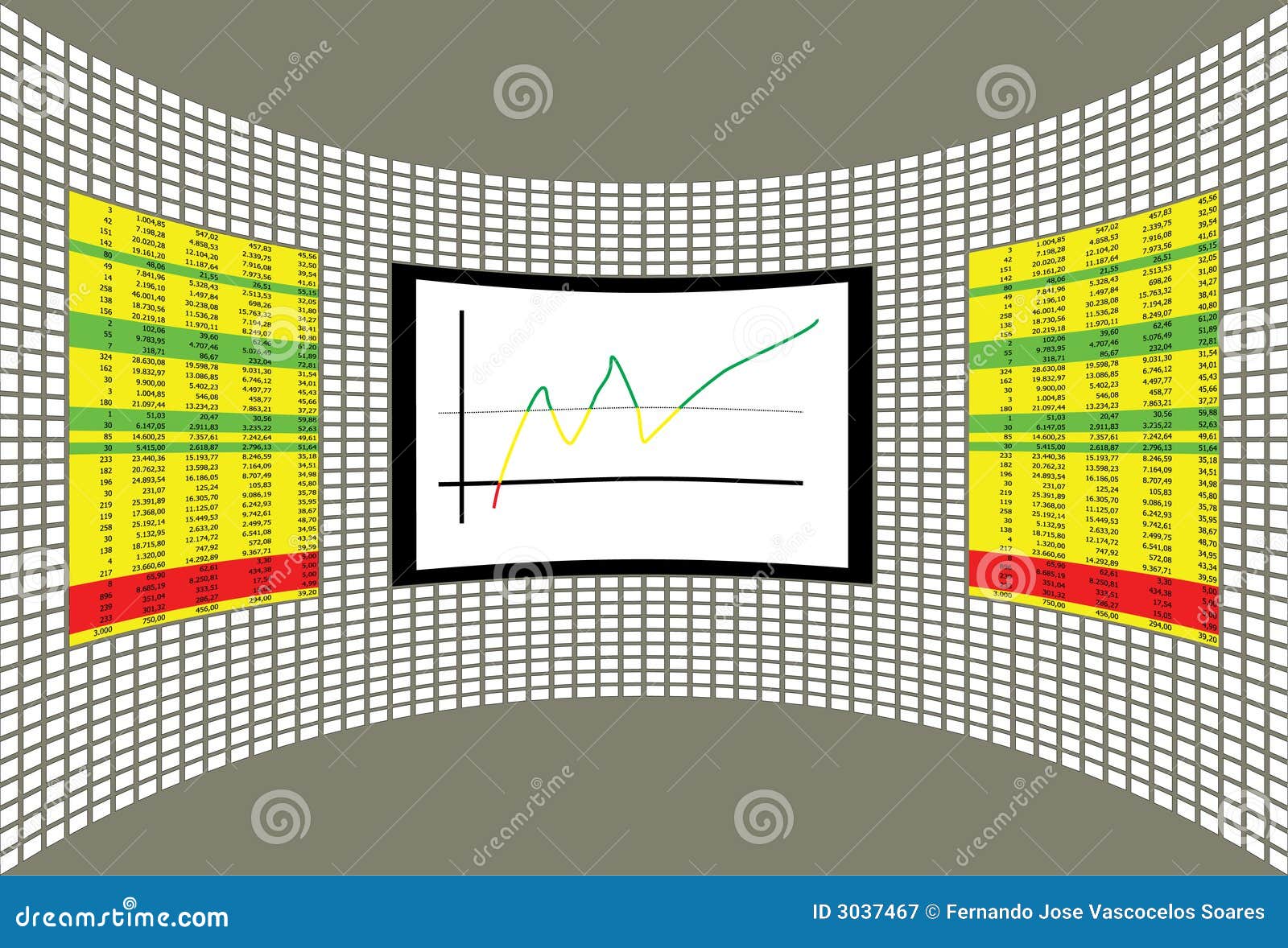 Pared Con Datos Financieros Ilustración del Vector - Ilustración de ...