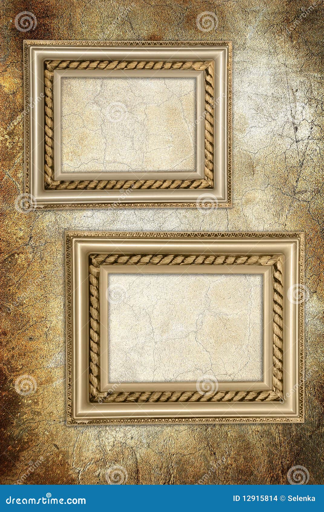 Pared Con Los Marcos Antiguos Stock de ilustración - Ilustración de ...