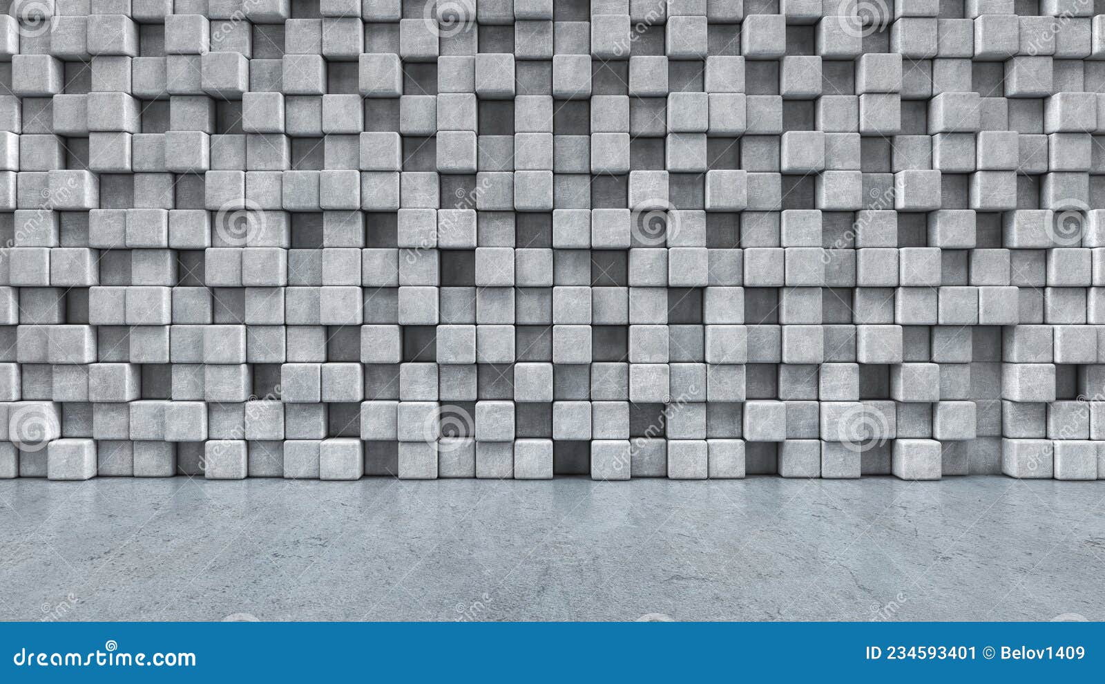 Pared De Bloques De Hormigón Y Suelo De Hormigón Stock de ilustración ...