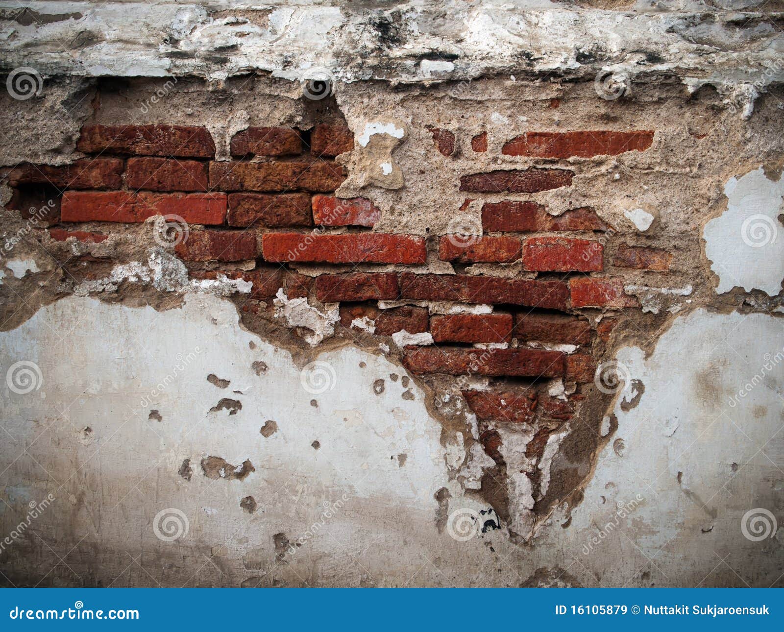 Pared De Ladrillo Rota Vieja Imagen de archivo - Imagen de viejo ...