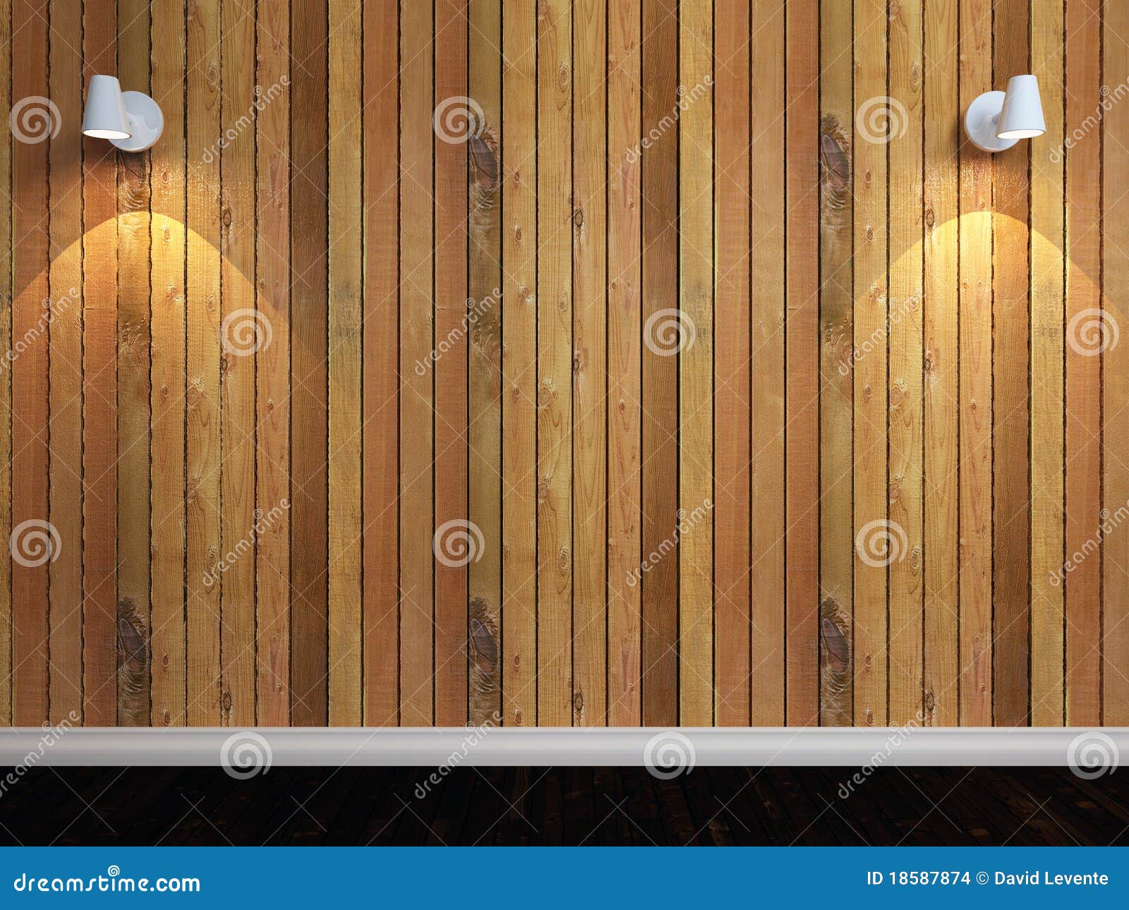 Pared De Madera Con Las Luces Stock de ilustración - Ilustración de ...