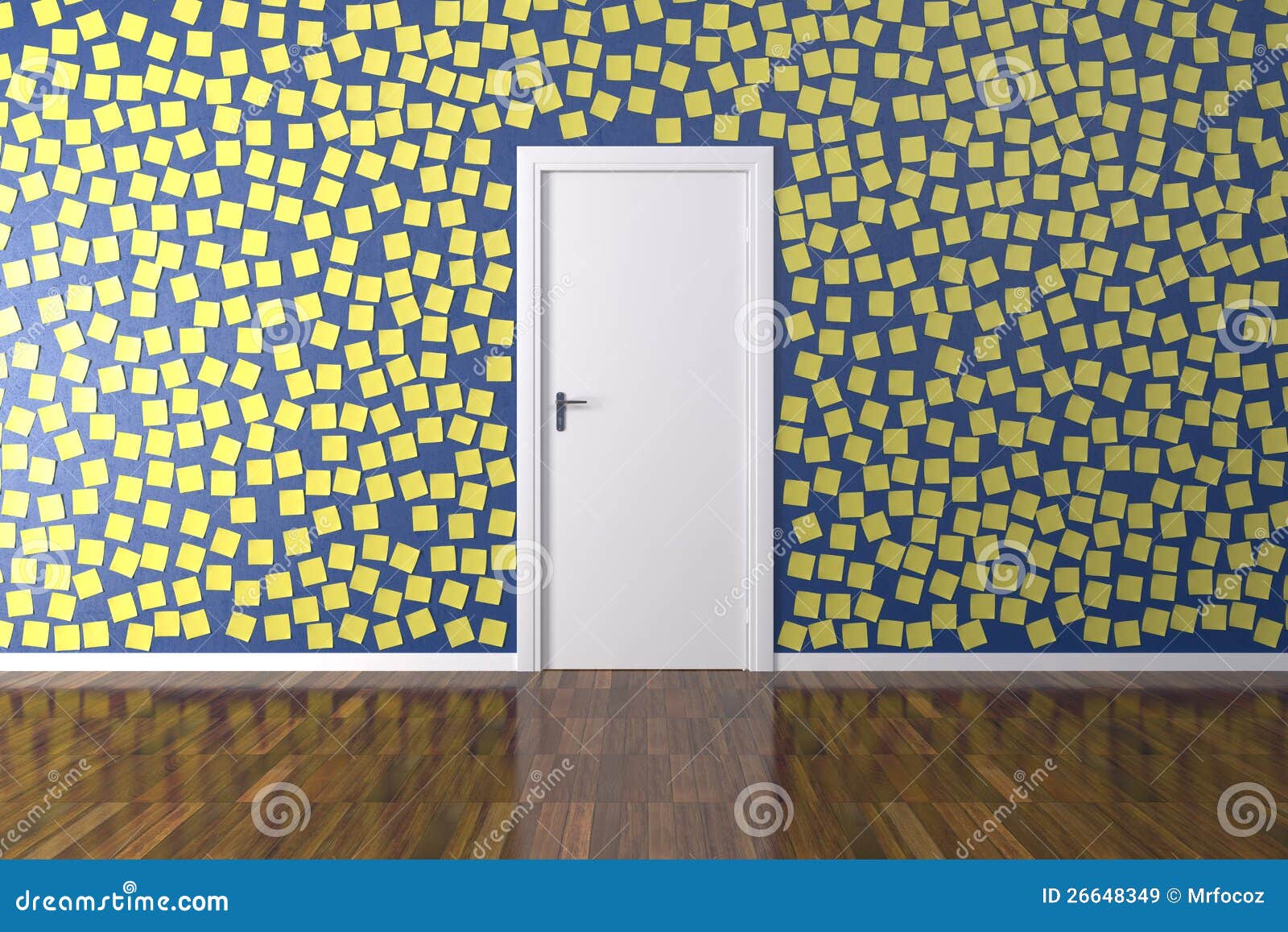 Pared Del Fondo Con El Post-it Stock de ilustración - Ilustración de ...