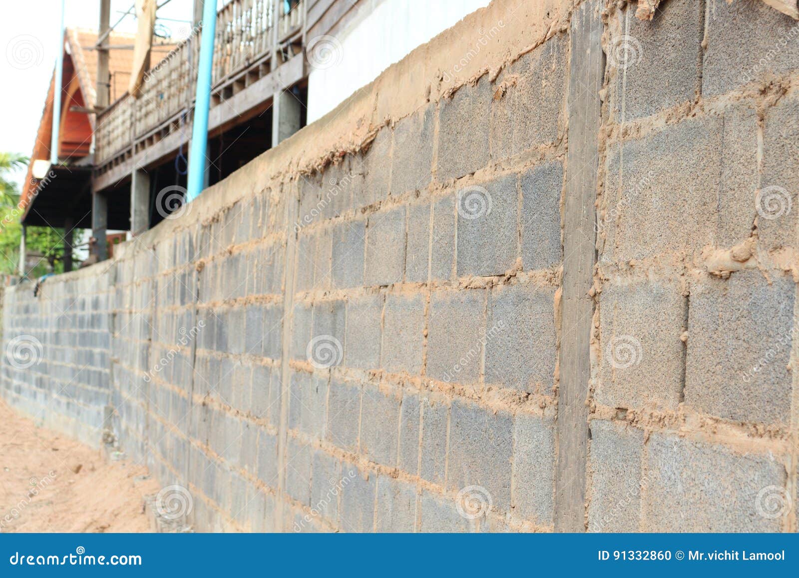 Pared Hecha De Bloques Del Cemento Foto de archivo - Imagen de moderno ...