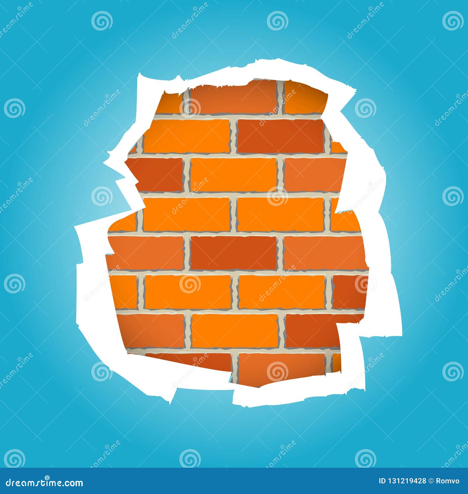 Pared Rasgada De Papel Azul Ilustración del Vector - Ilustración de ...