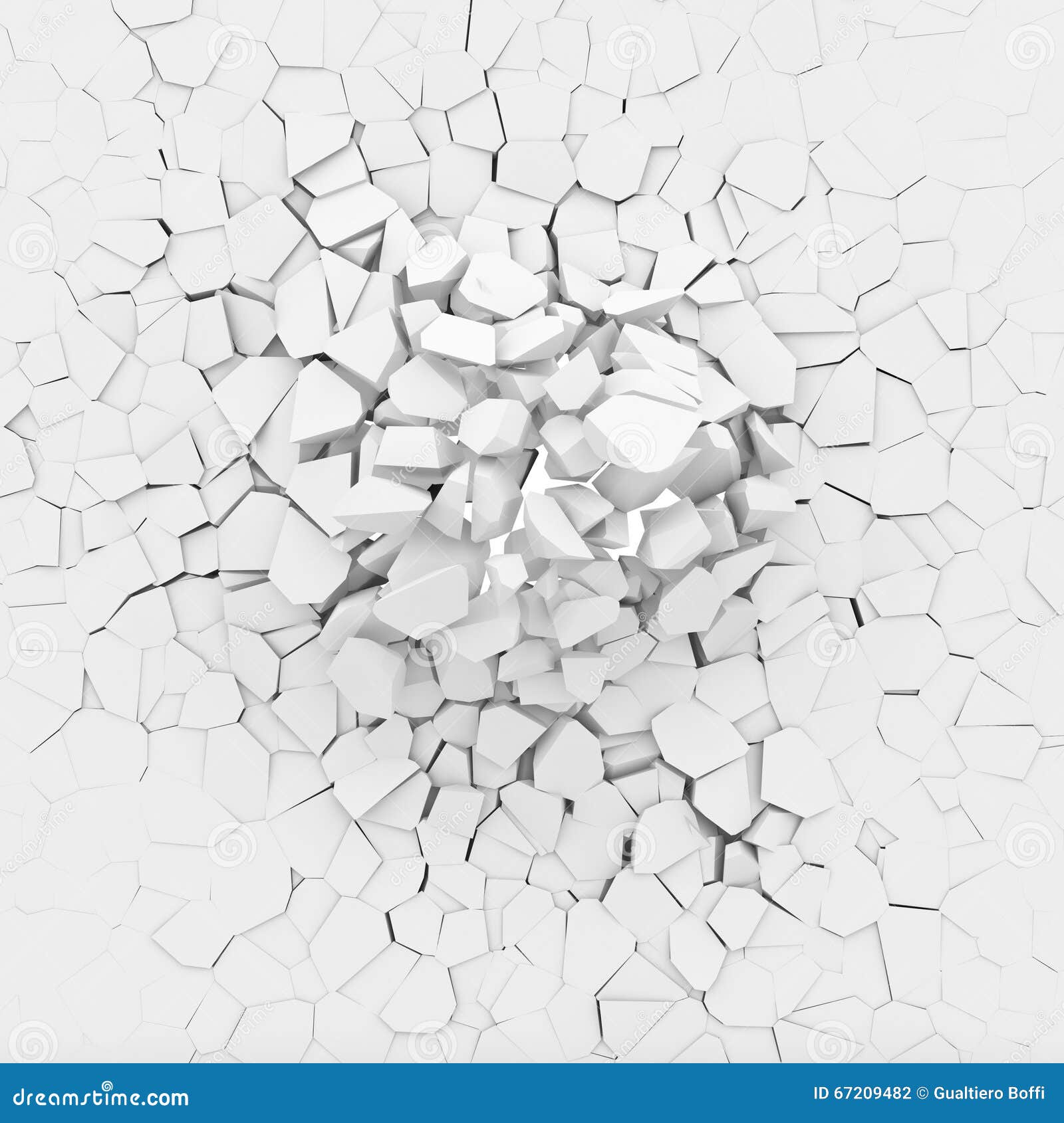 Pared rota 3d stock de ilustración. Ilustración de blanco - 67209482