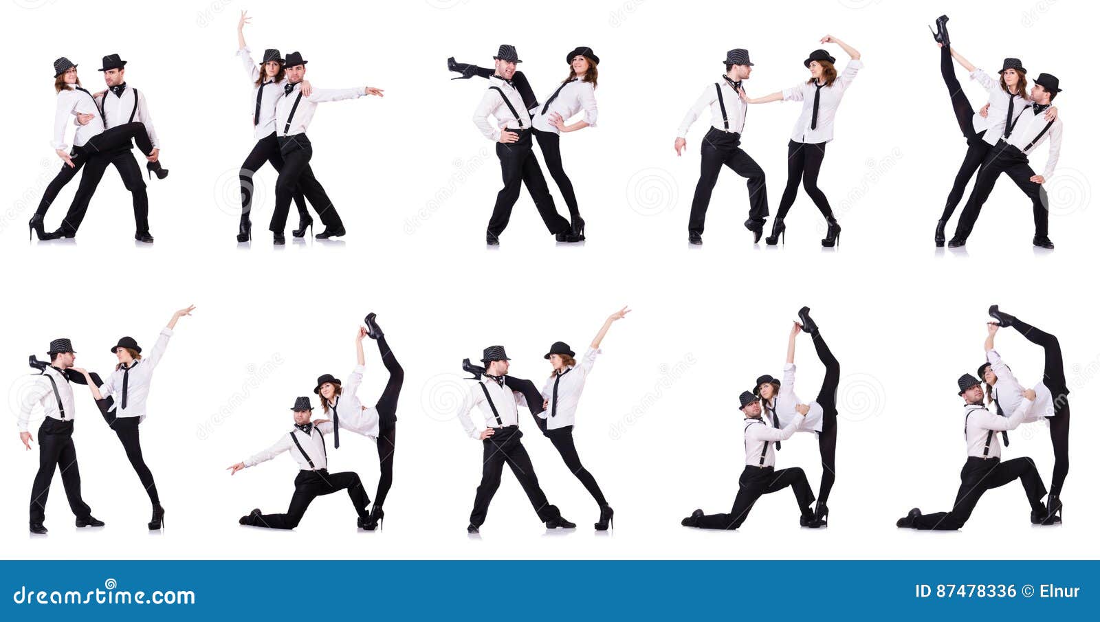 Paren Av Dansare Som Dansar Moderna Danser Arkivfoto - Bild av isolerat ...