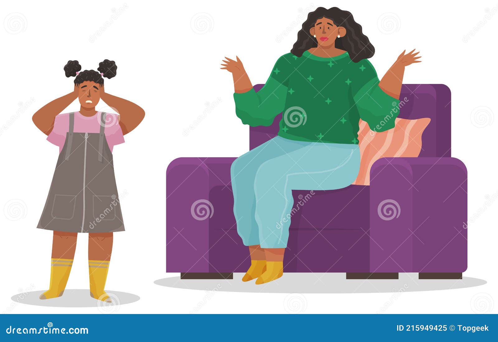 Mother Scolds Daughter Teeneger Vector Illustration | CartoonDealer.com ... Mother Scolds Daughter Teeneger Vector Illustration | CartoonDealer.com ...
